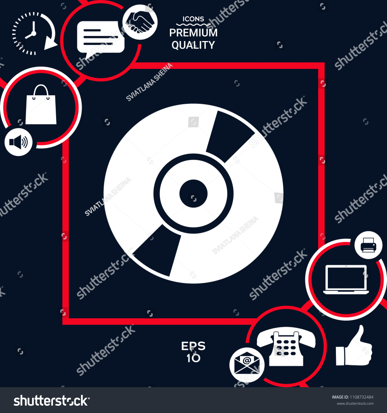 Cd Dvd Symbol Icon Stock Vector (Royalty Free) 1108732484