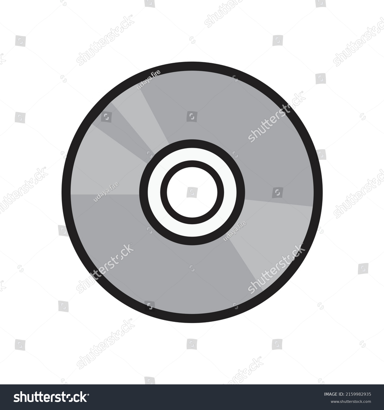 Cd Icon Round Shape On White Stock Vector (Royalty Free) 2159982935 ...