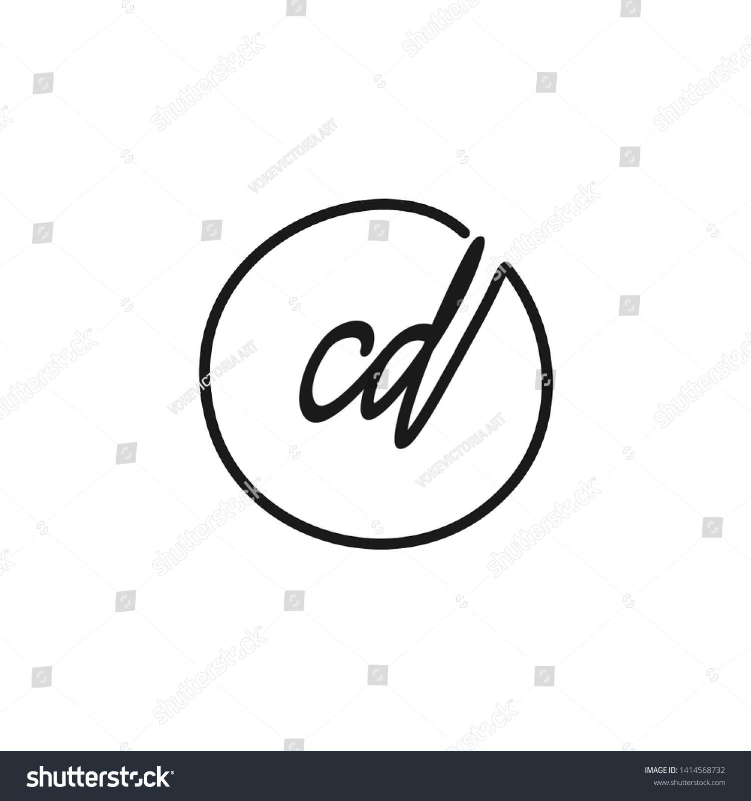 Cd Initial Signature Logo Handwriting Logo: vector de stock (libre de ...