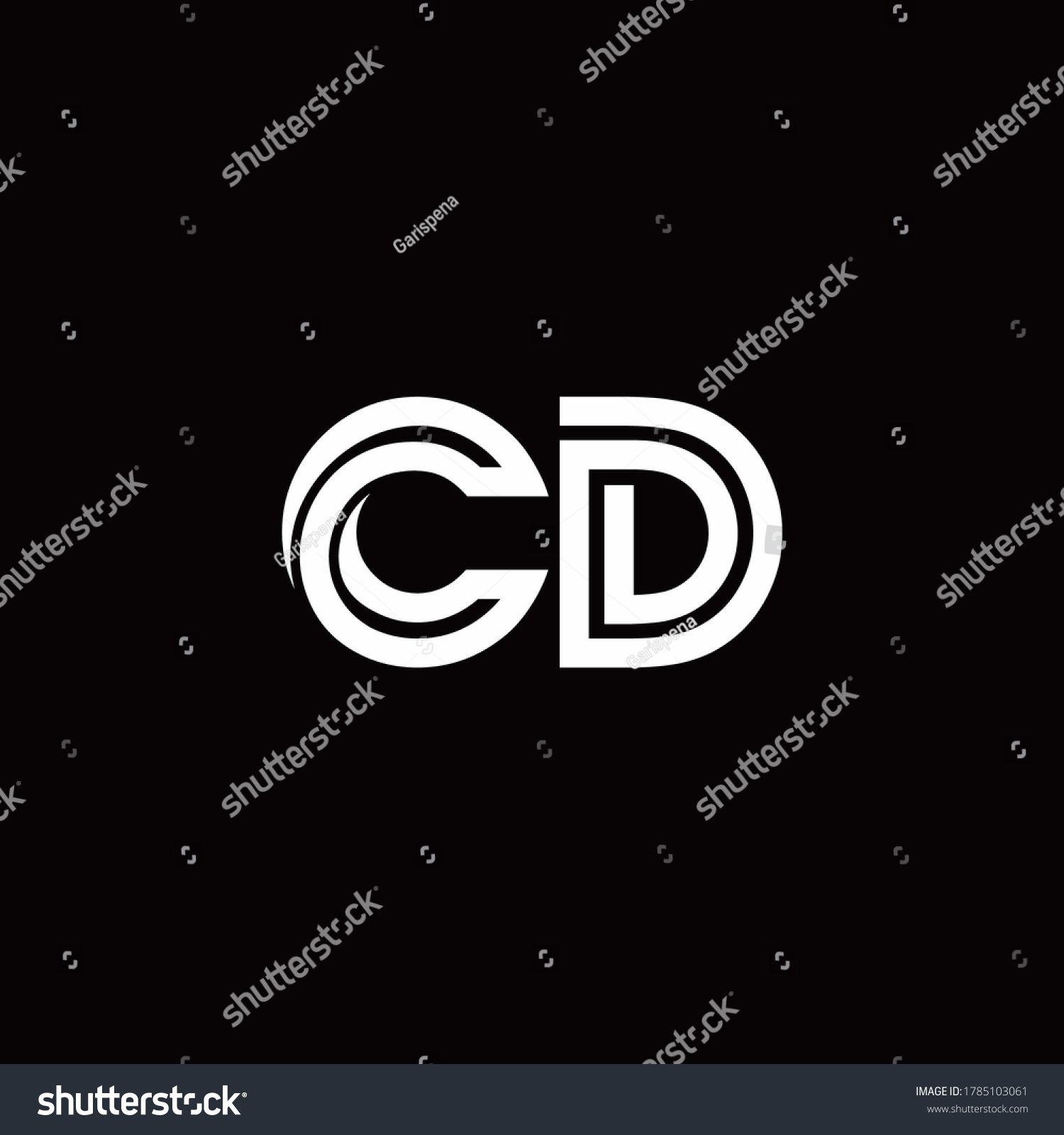 Cd Monogram Logo Abstract Line Design Stock Vector (Royalty Free ...