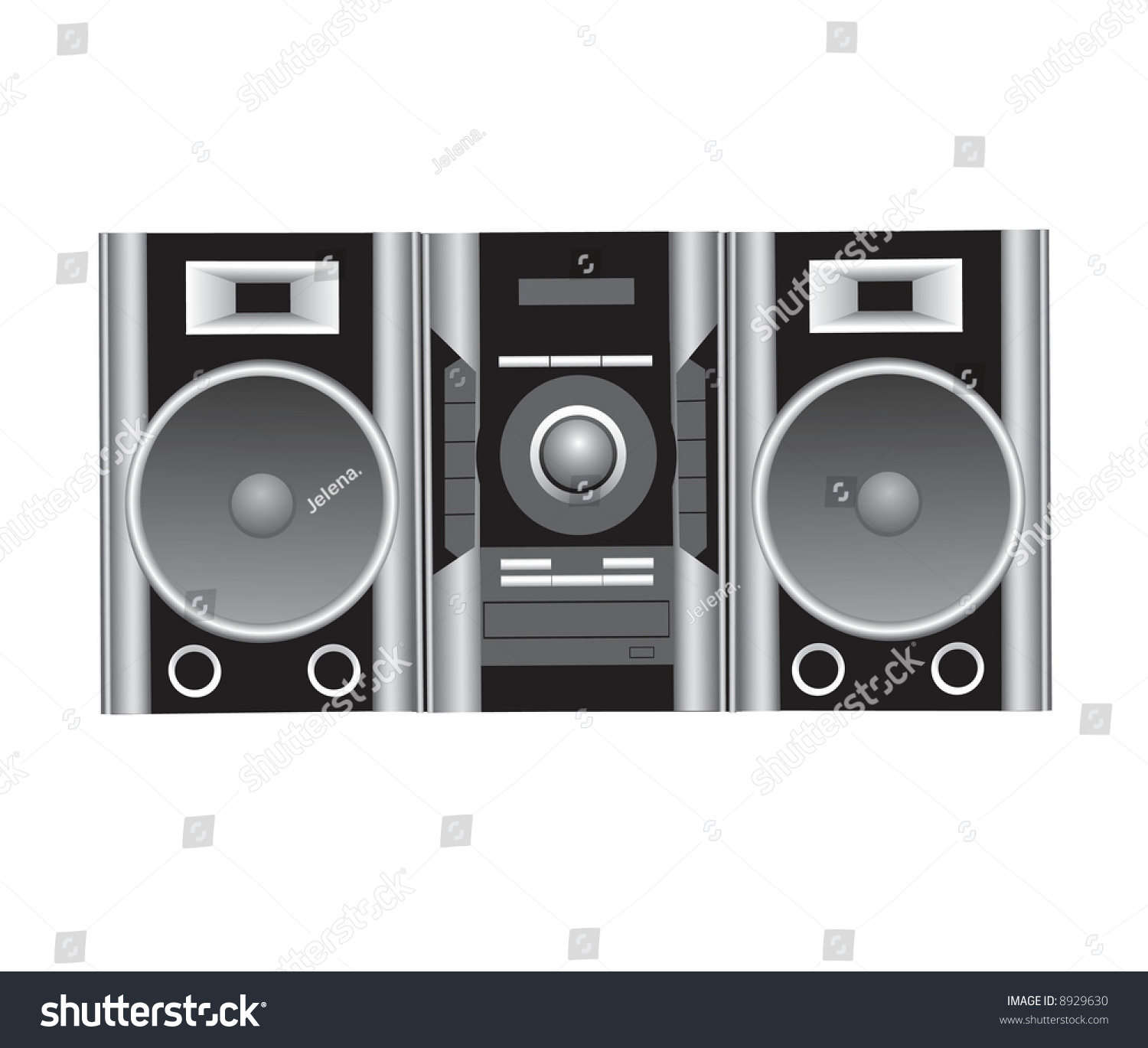 Cd Player Speakers Vector Illustration Stock Vector (Royalty Free ...