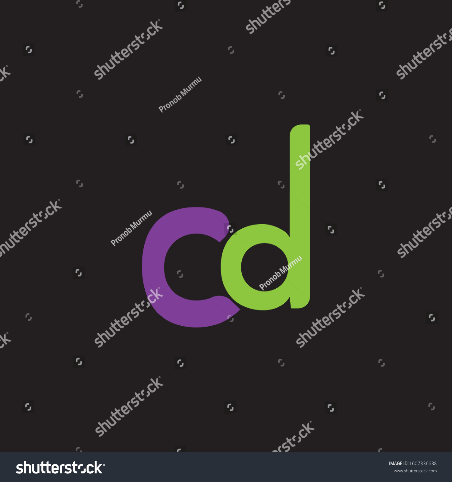 Cd Simple Letter Logo Design Stock Vector (Royalty Free) 1607336638 ...