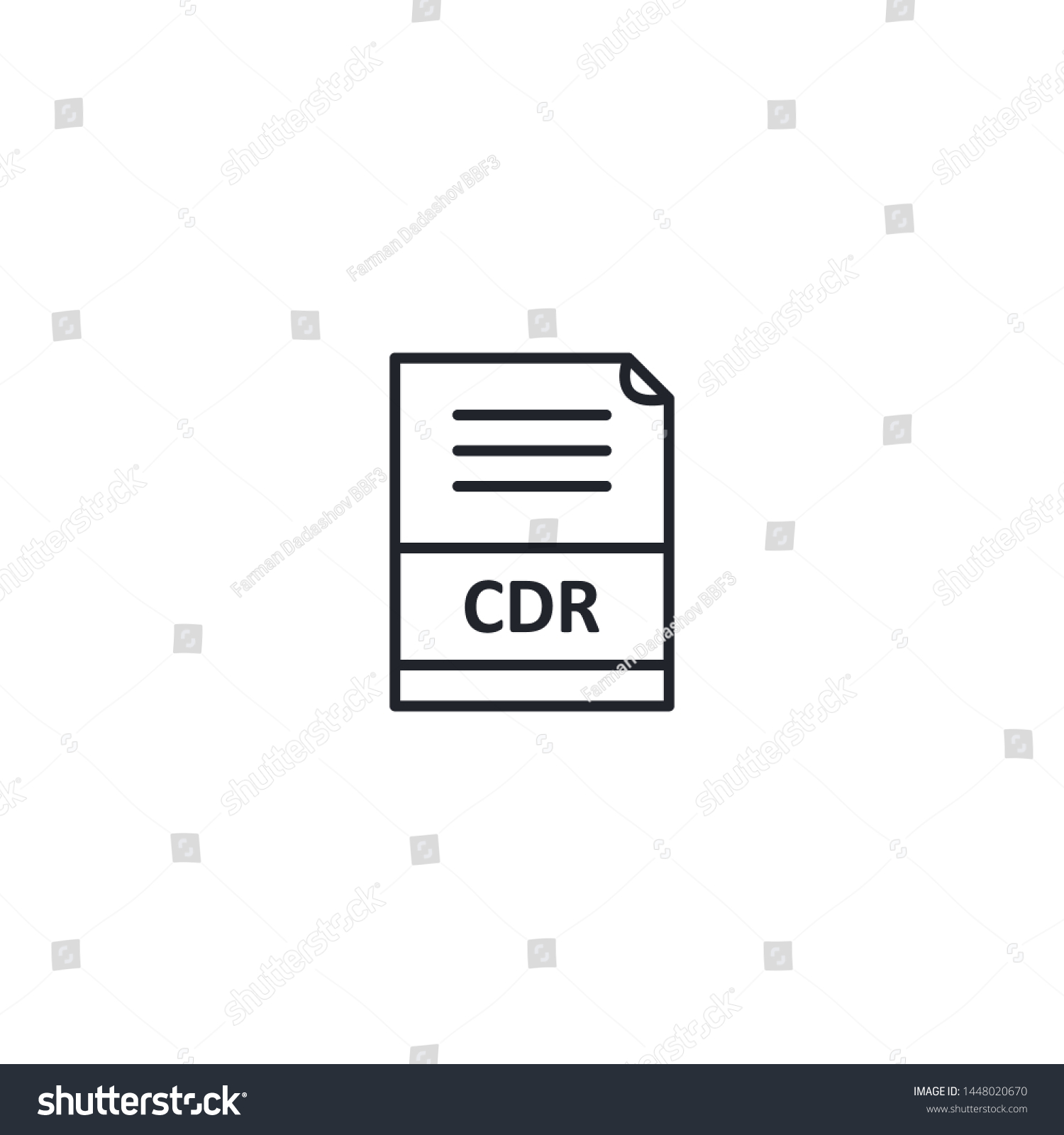 Cdr File Extension Outline Icon Vector: vector de stock (libre de ...
