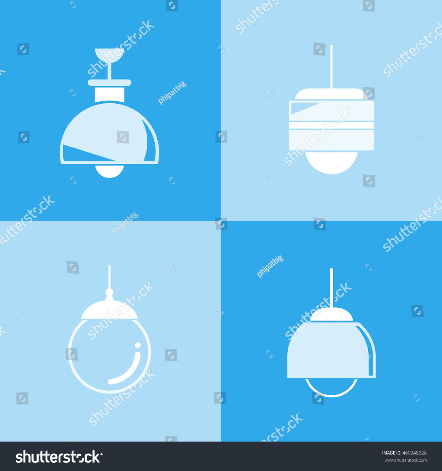 Ceiling Lamp Icons Set Stock Vector (Royalty Free) 460248328 | Shutterstock