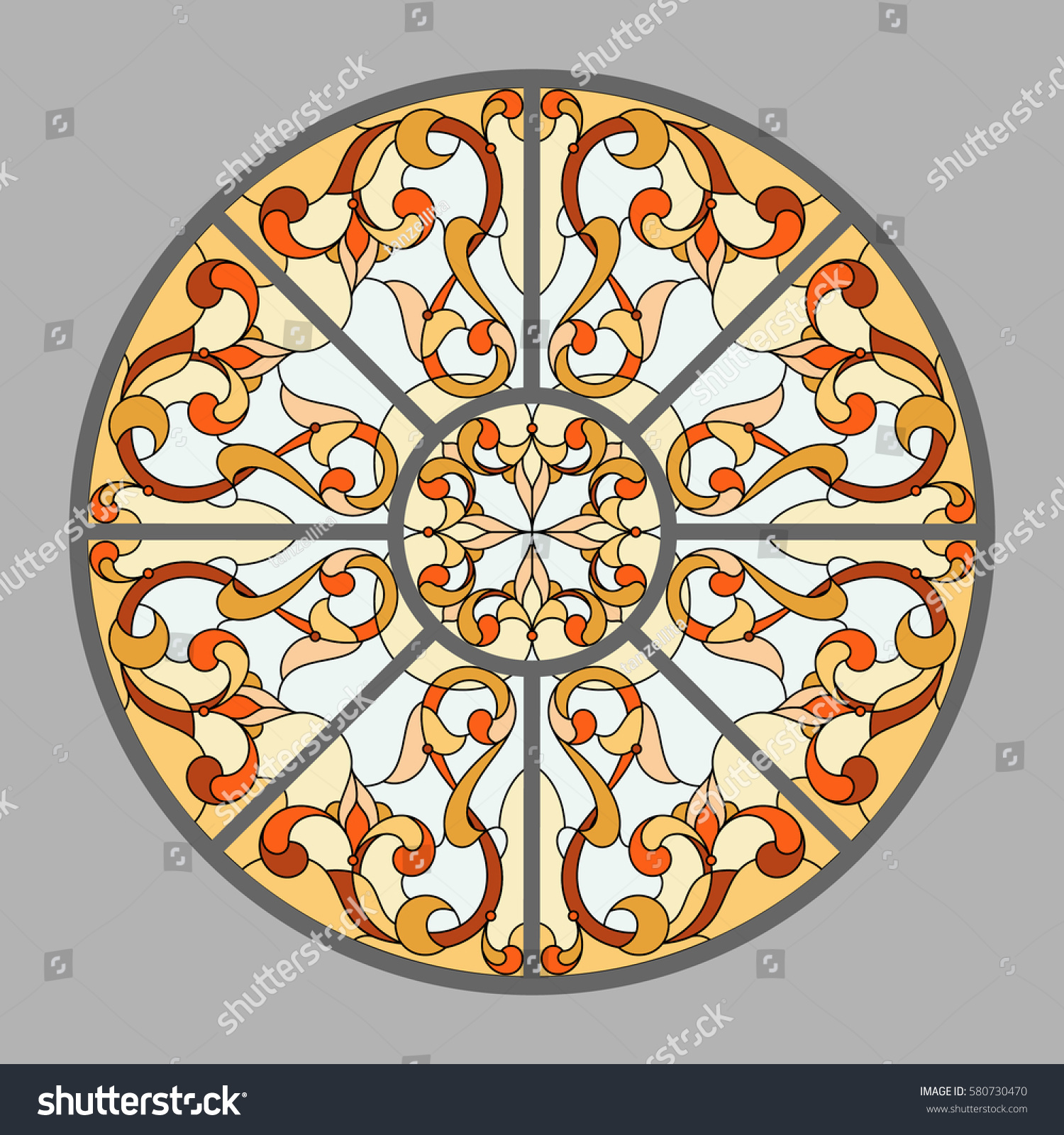 Ceiling Stained Glass Vector Stock Vector (Royalty Free) 580730470