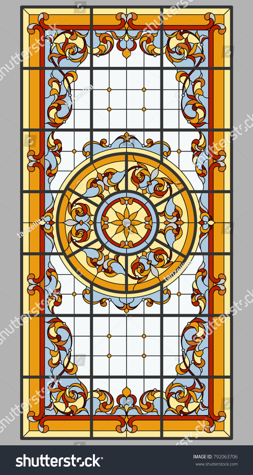 Techo - vidrio manchado.Vector.: vector de stock (libre de regalías ...