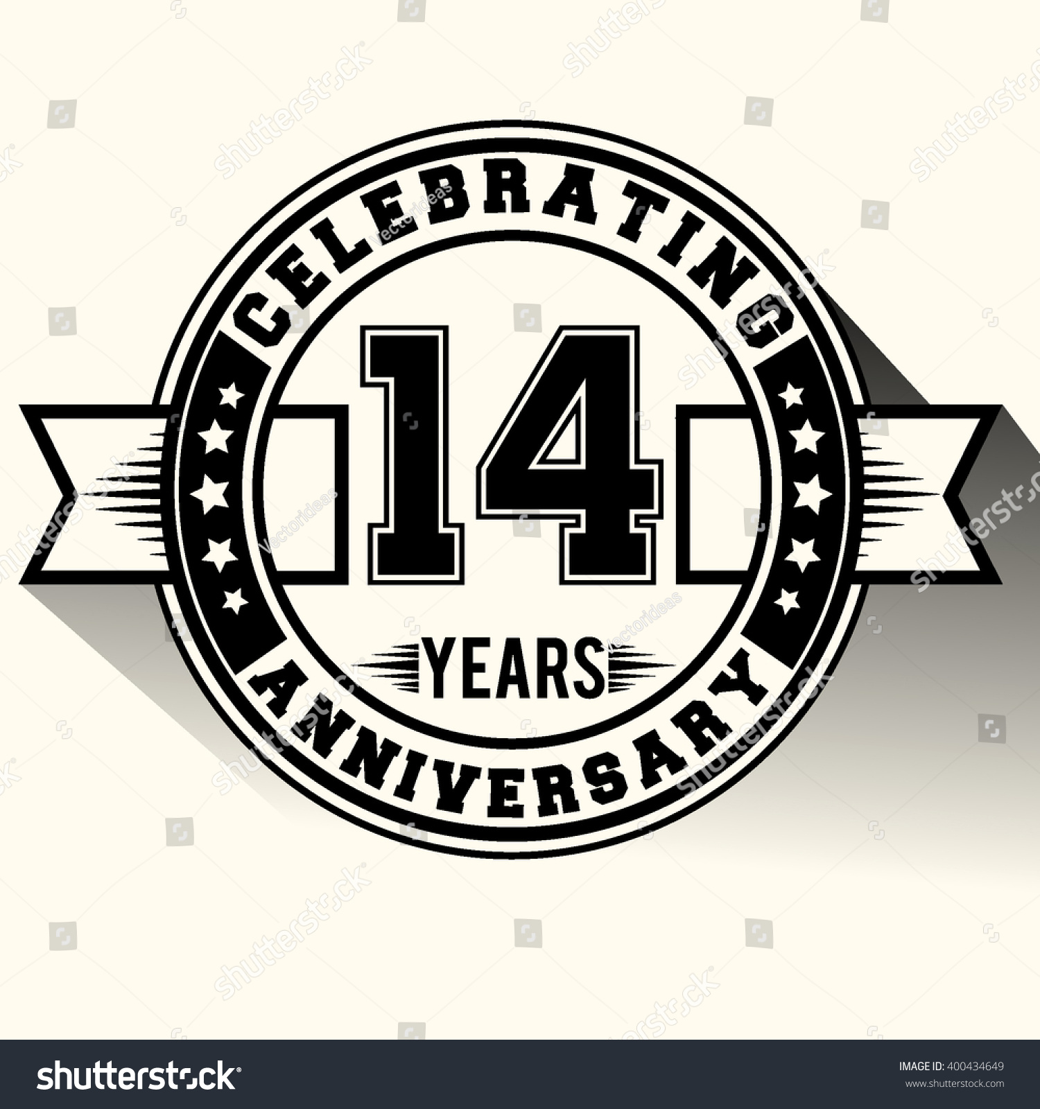 Celebrating 14 Years Anniversary Logo Vintage Stock Vector (Royalty ... Celebrating 14 Years Anniversary Logo Vintage Stock Vector (Royalty ...