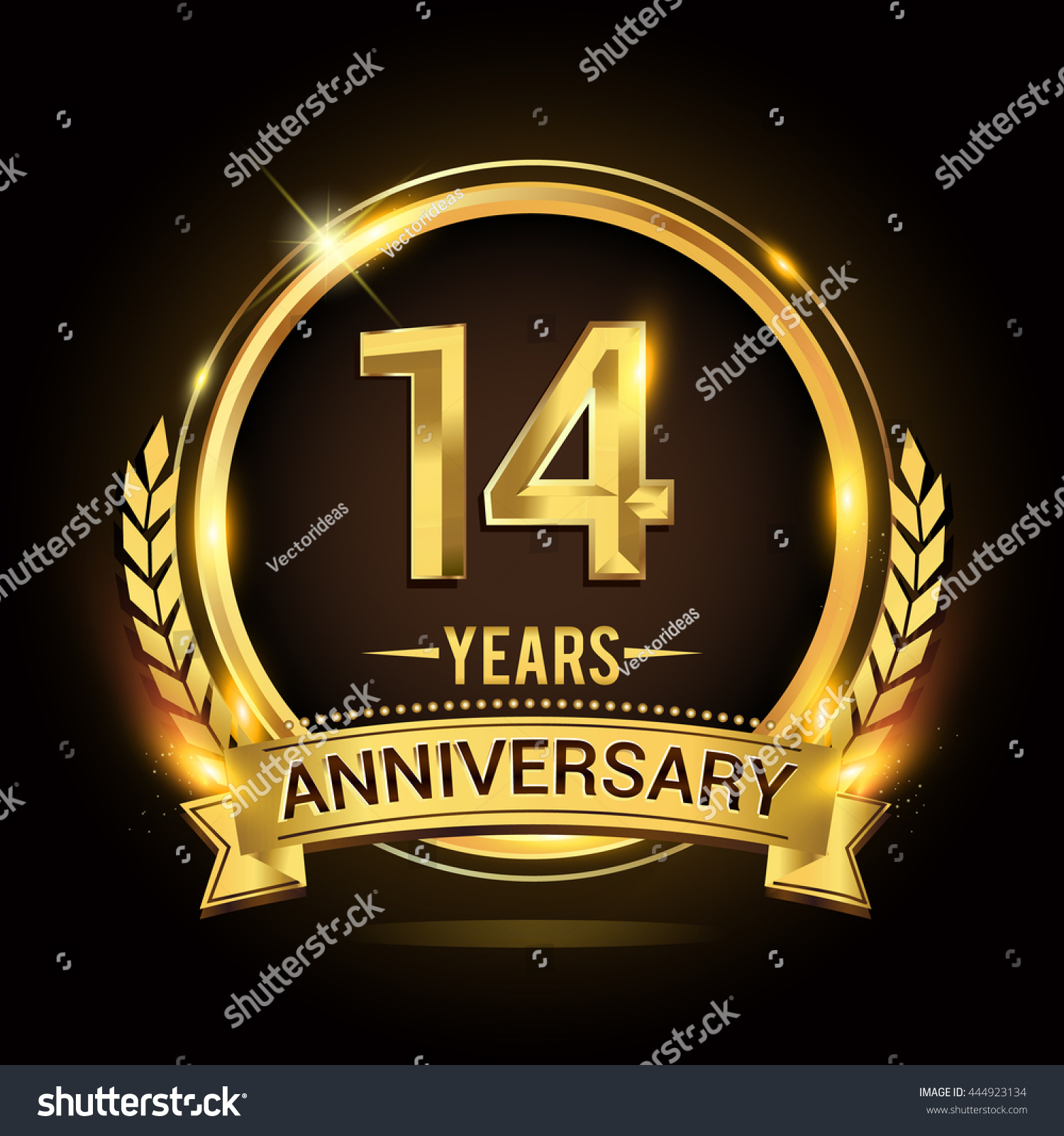 Celebrating 14 Years Anniversary Logo Golden: vector de stock (libre de ... Celebrating 14 Years Anniversary Logo Golden: vector de stock (libre de ...