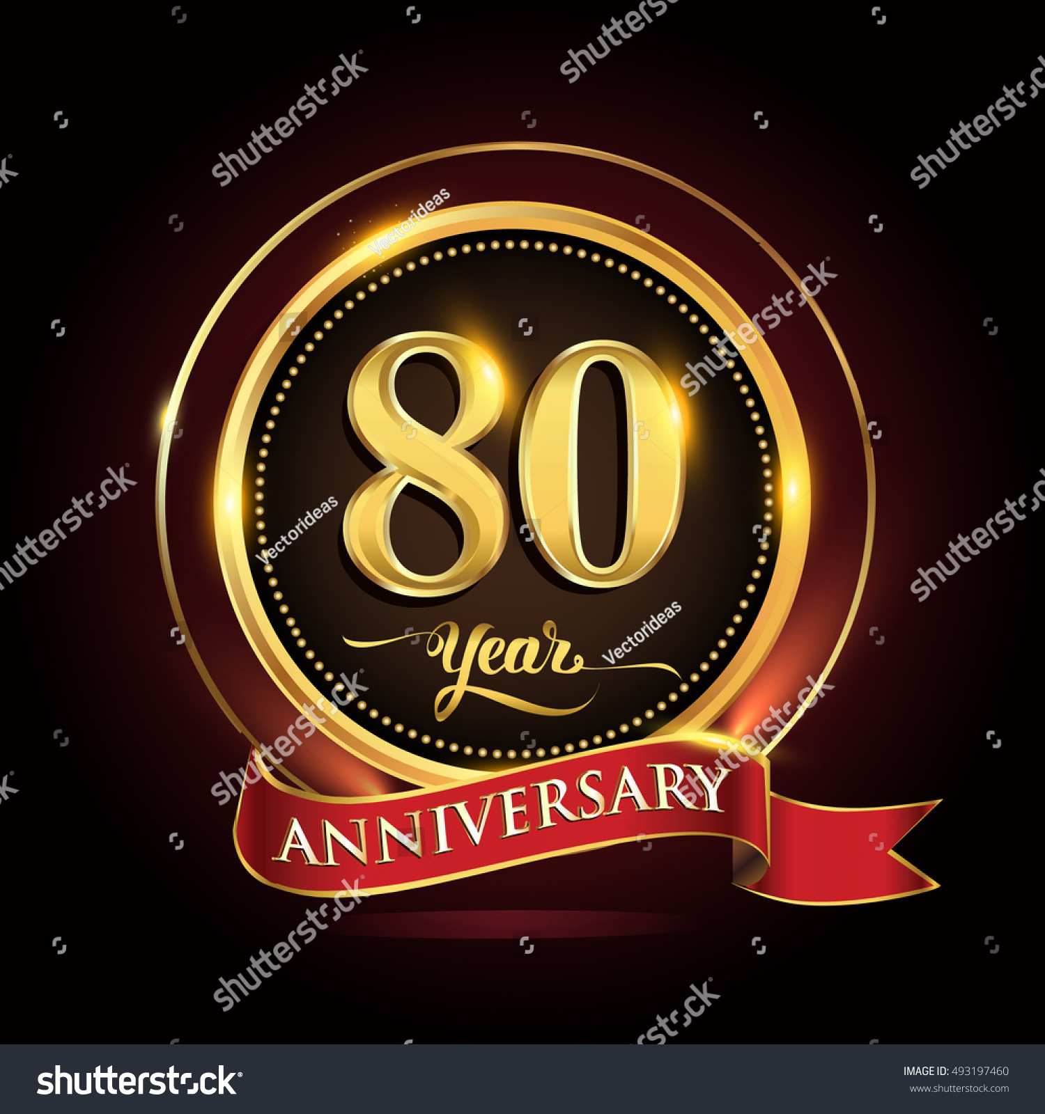 Celebrating 80 Years Anniversary Template Logo Stock Vector 493197460 - Shutterstock