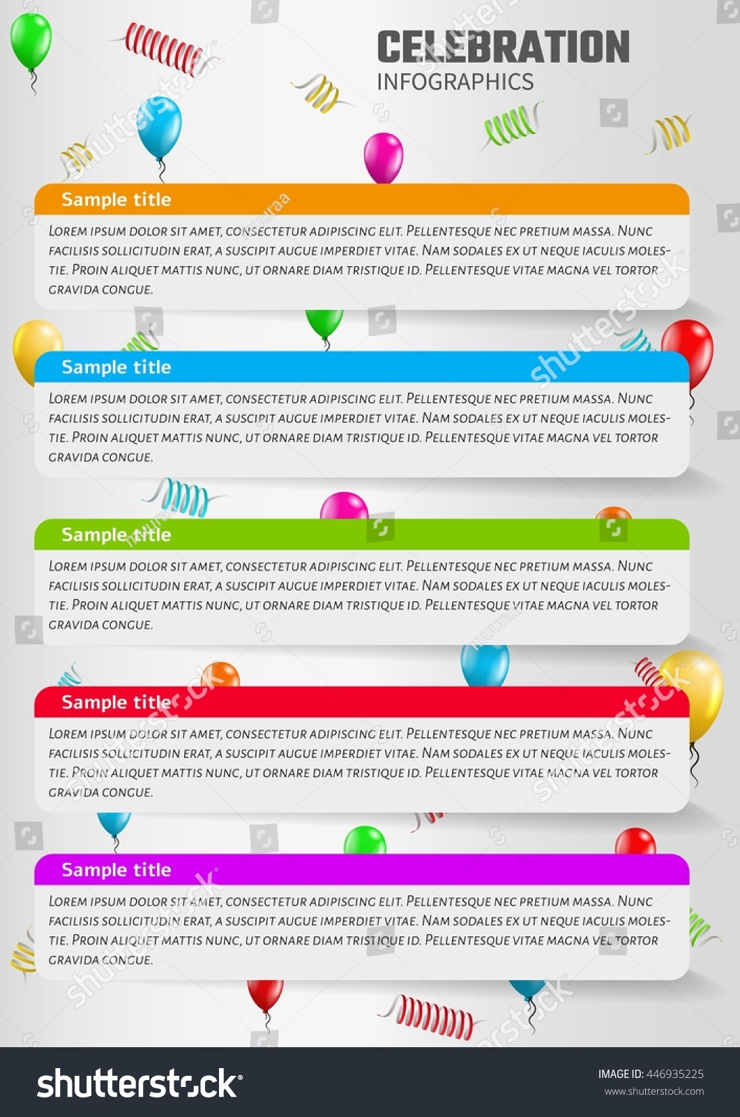 Celebration Infographics Balloons Sampletext Vector Stock Vector ...