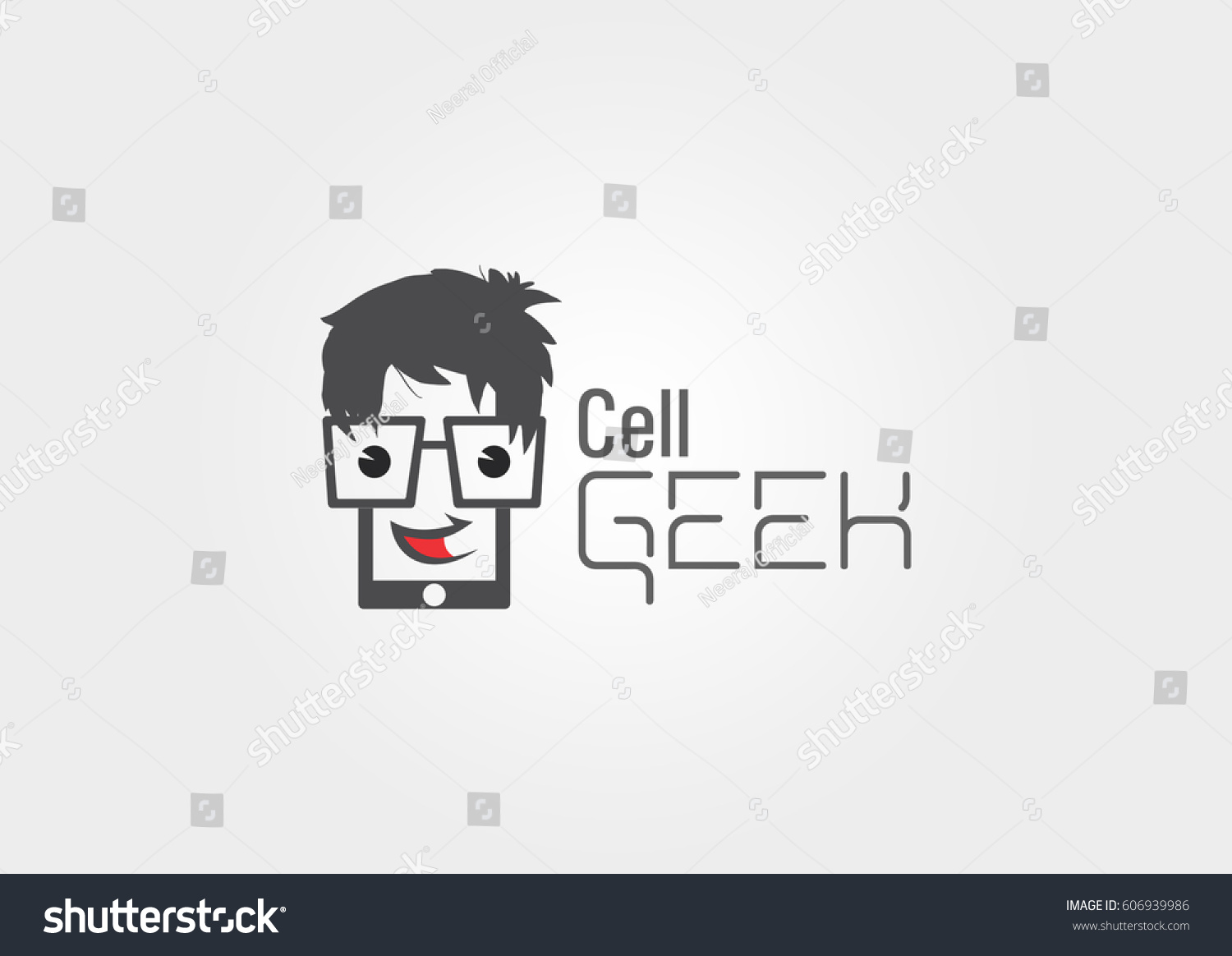 Cell Geek Logo Stock Vector (Royalty Free) 606939986
