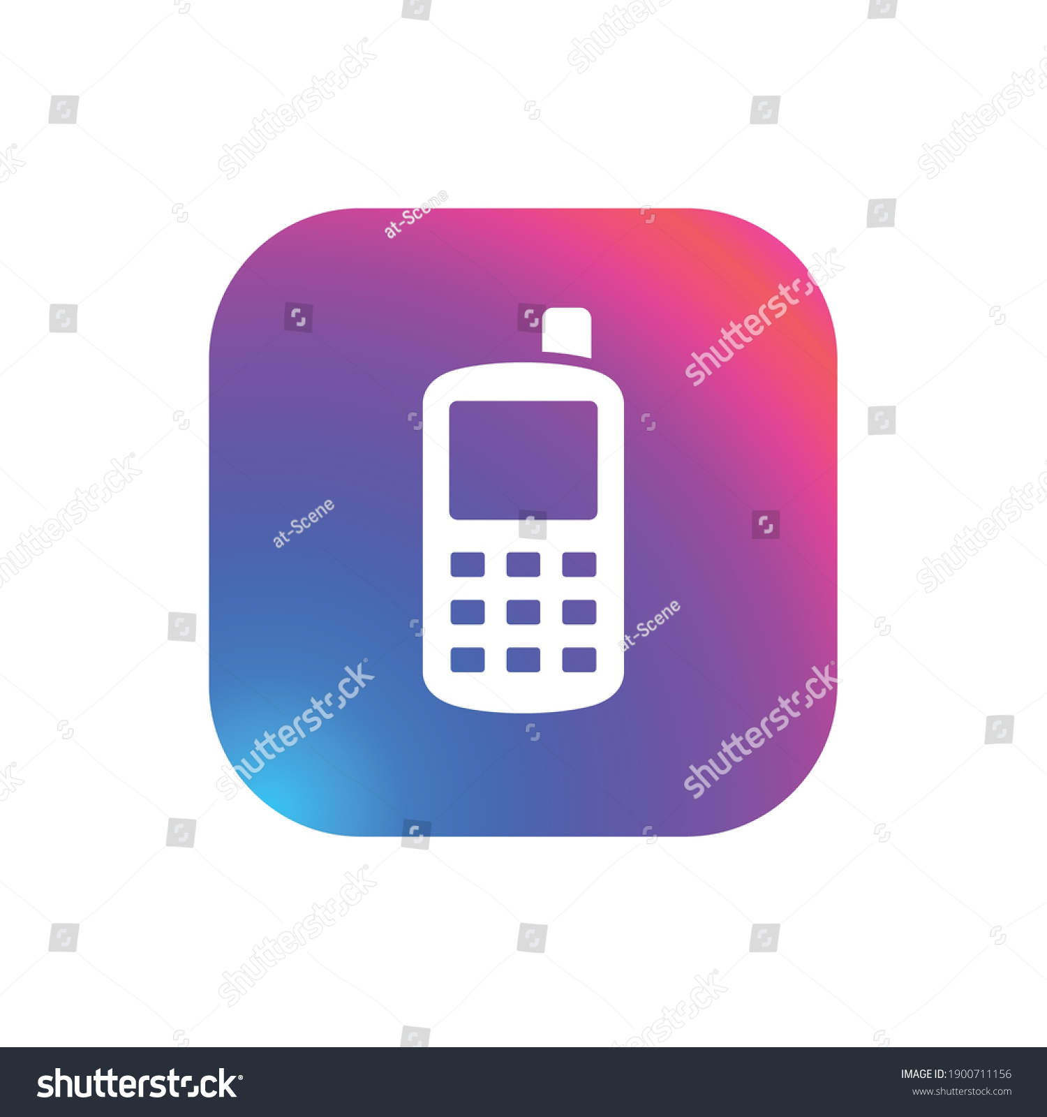 Cell Phone App Icon Button Stock Vector (Royalty Free) 1900711156 ...