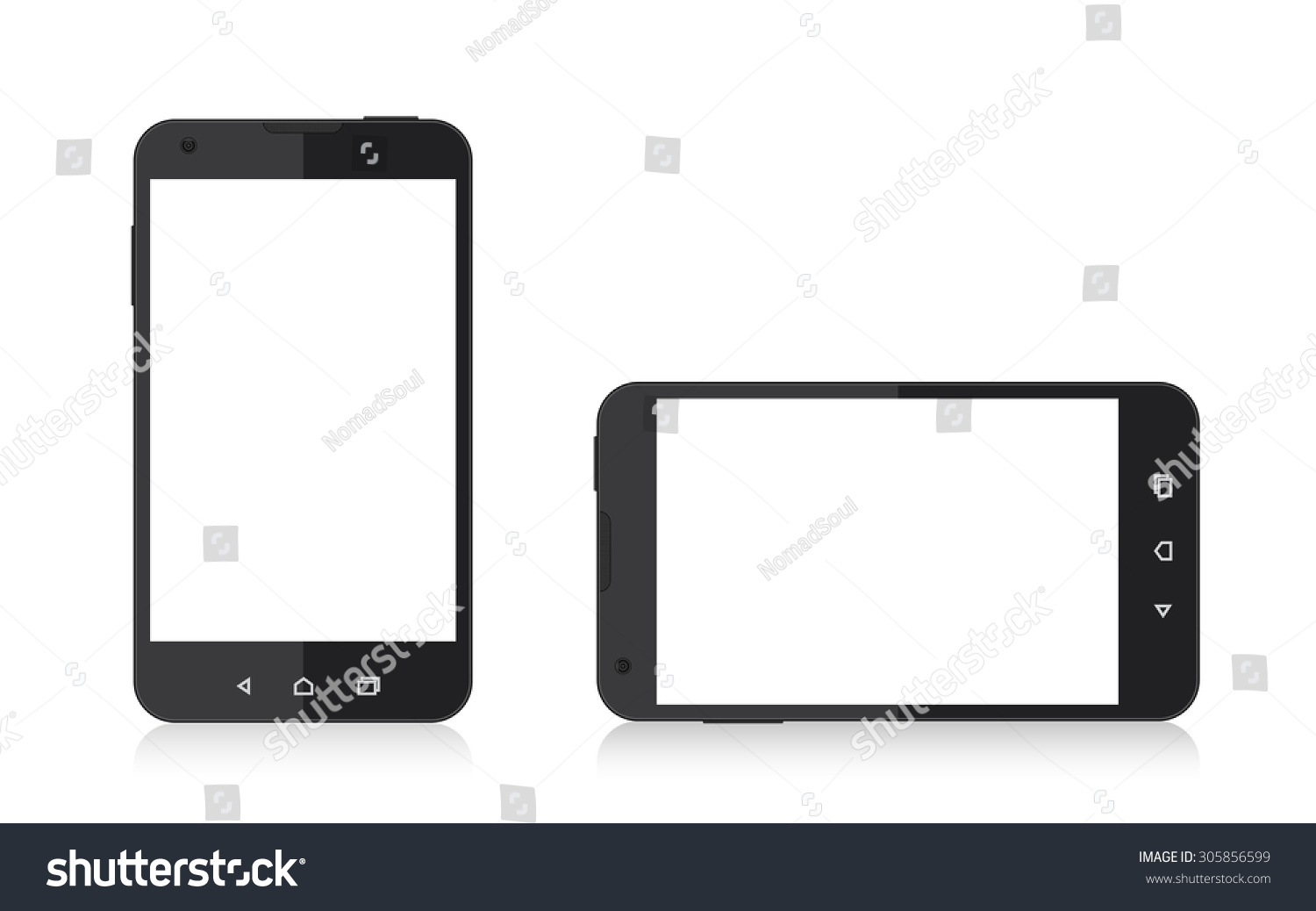 Cell Phone Blank Screen Stock Vector (Royalty Free) 305856599 ...