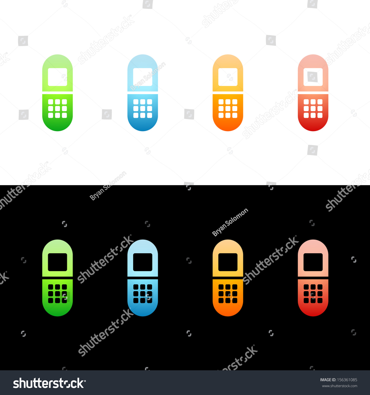 Cell Phone Icon Stock Vector (Royalty Free) 156361085 | Shutterstock