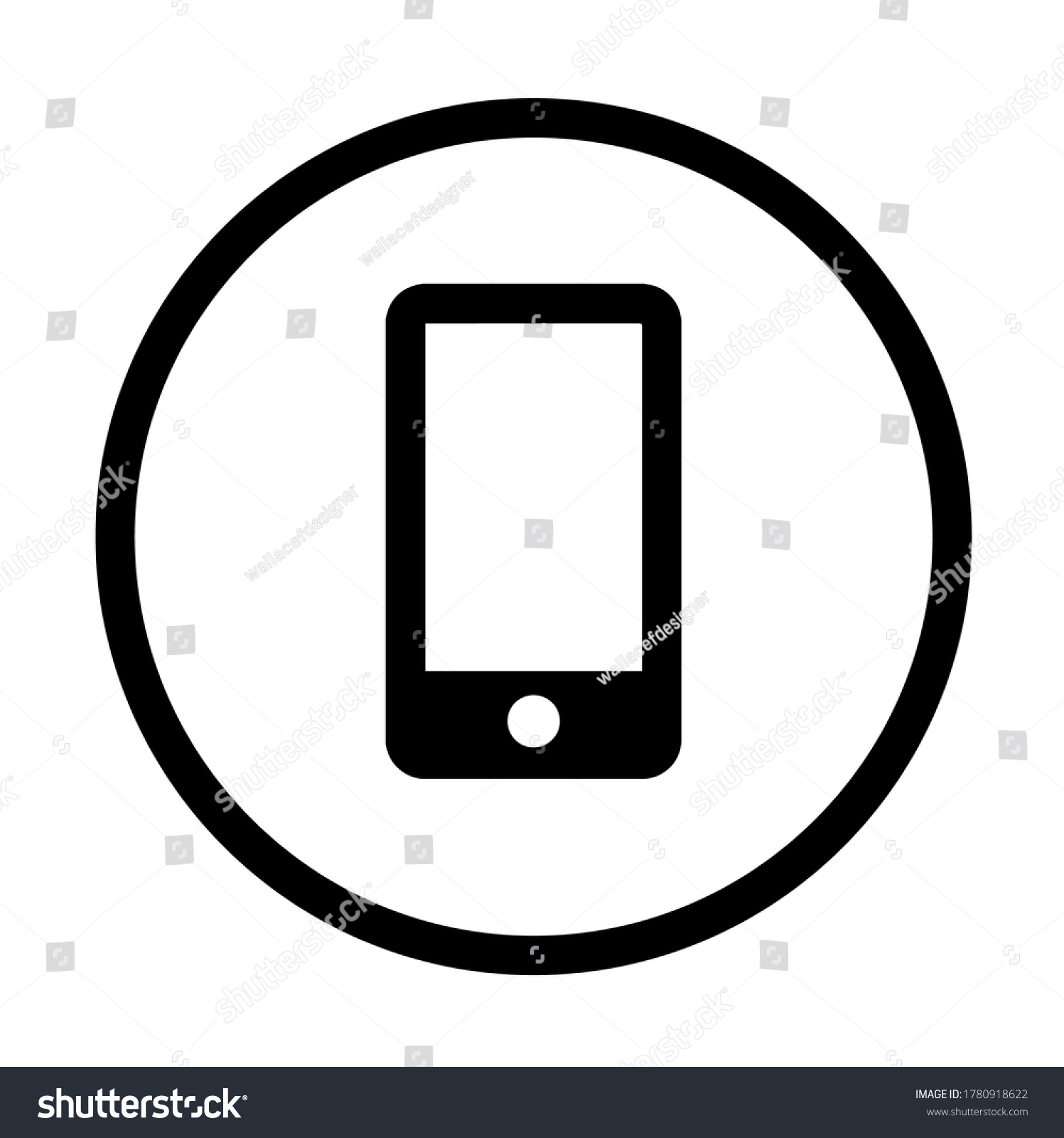 Cell Phone Icon Circle Vector Stock Vector (Royalty Free) 1780918622 ...