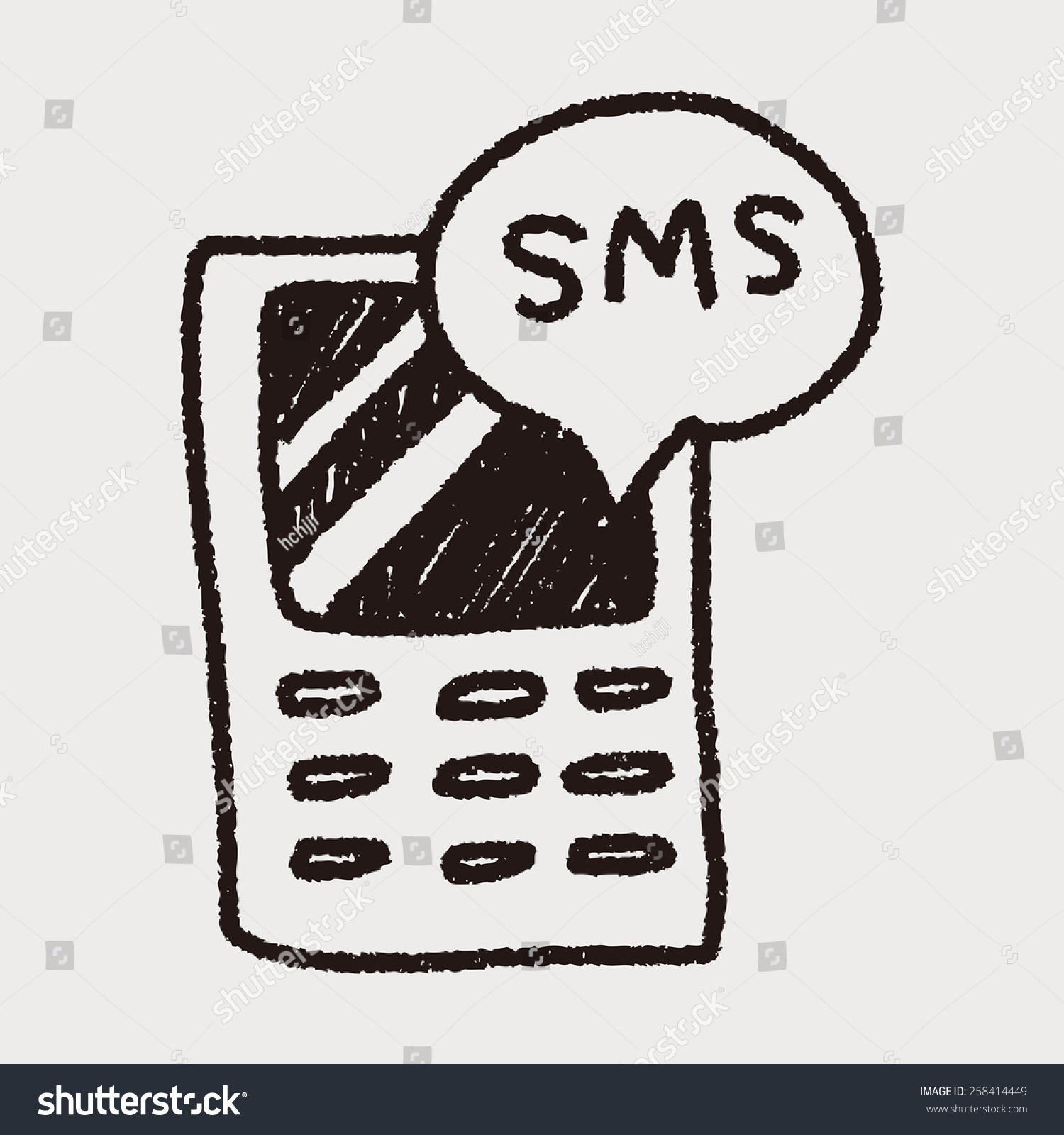 Cell Phone Message Doodle Drawing Stock Vector (Royalty Free) 258414449 ...