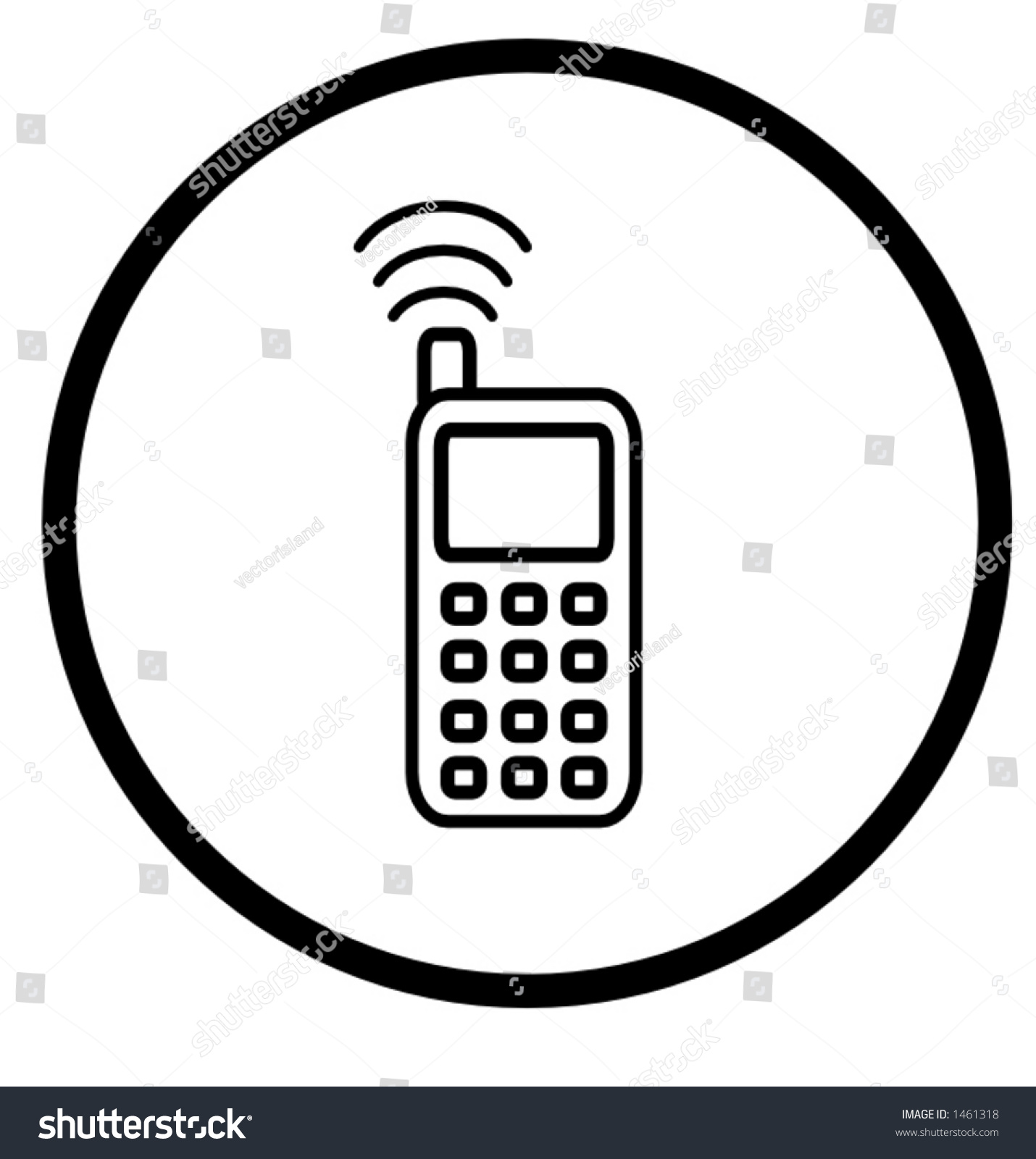 Cell Phone Symbol Stock Vector 1461318 - Shutterstock