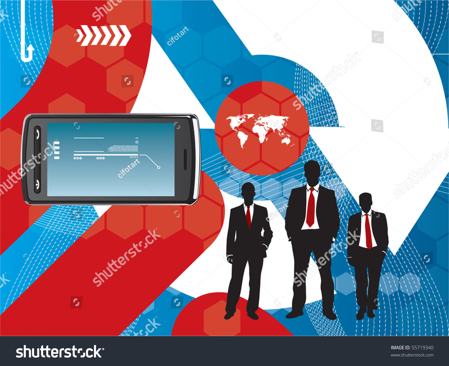 Cell Phone Technological Background Original Design Stock Vector ...