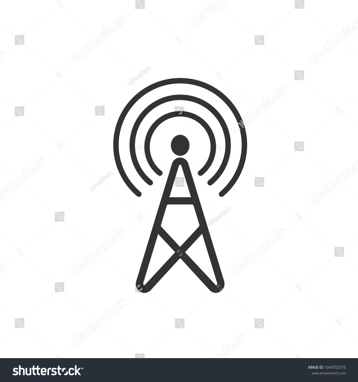 Cell Phone Tower Vector Icon Stock Vector (Royalty Free) 1669552576
