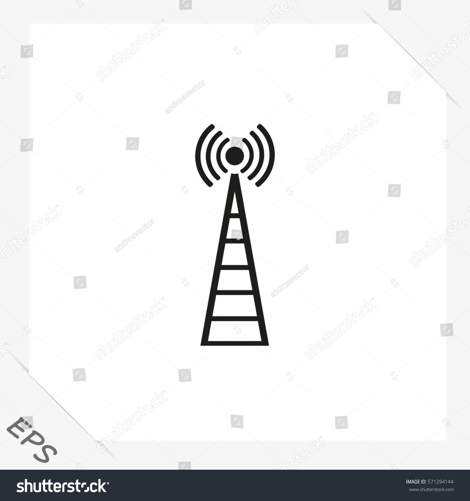 Cell Phone Tower Vector Icon Stock Vector (Royalty Free) 571294144