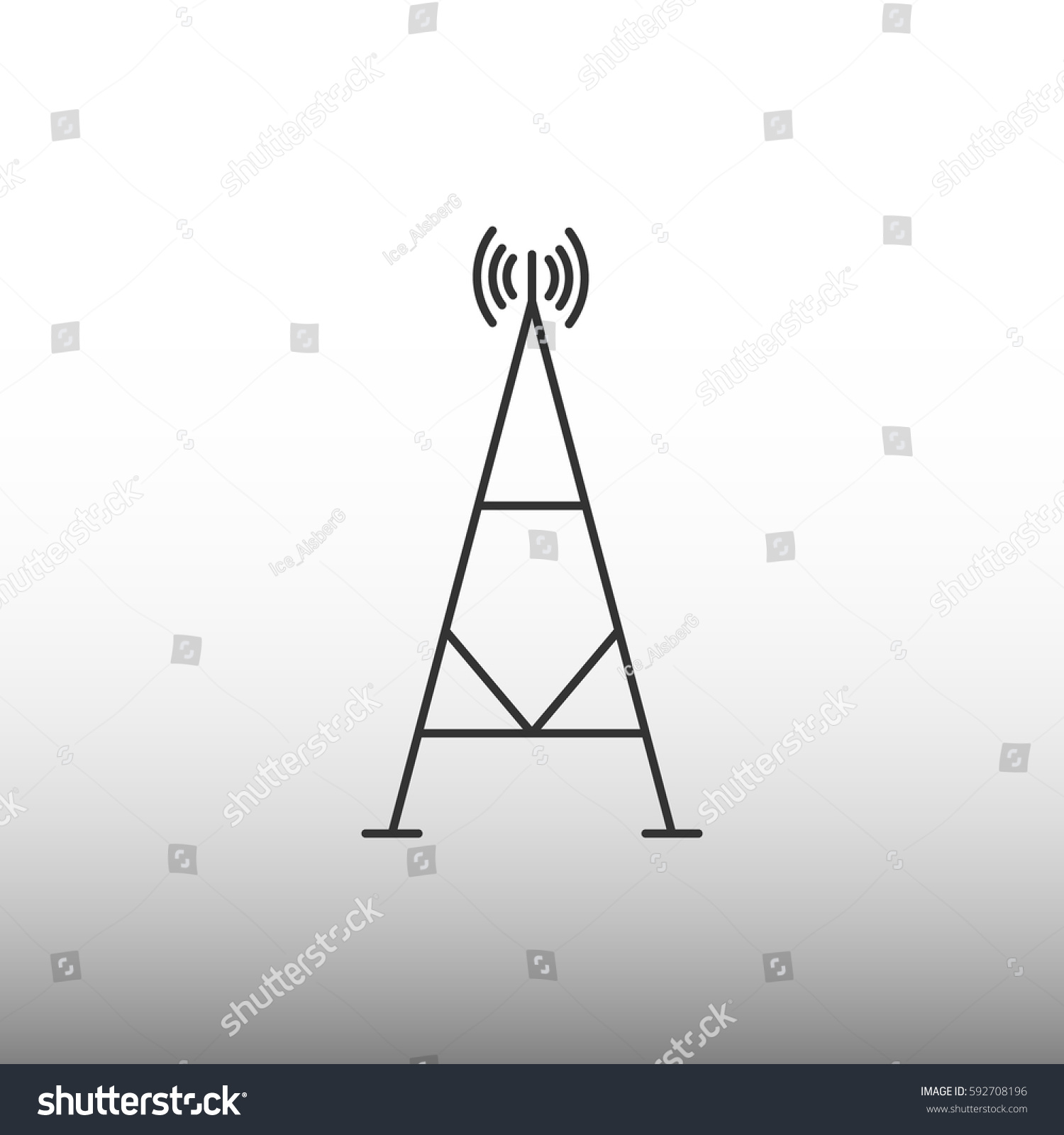 Cell Phone Tower Vector Icon Stock Vector (Royalty Free) 592708196 ...