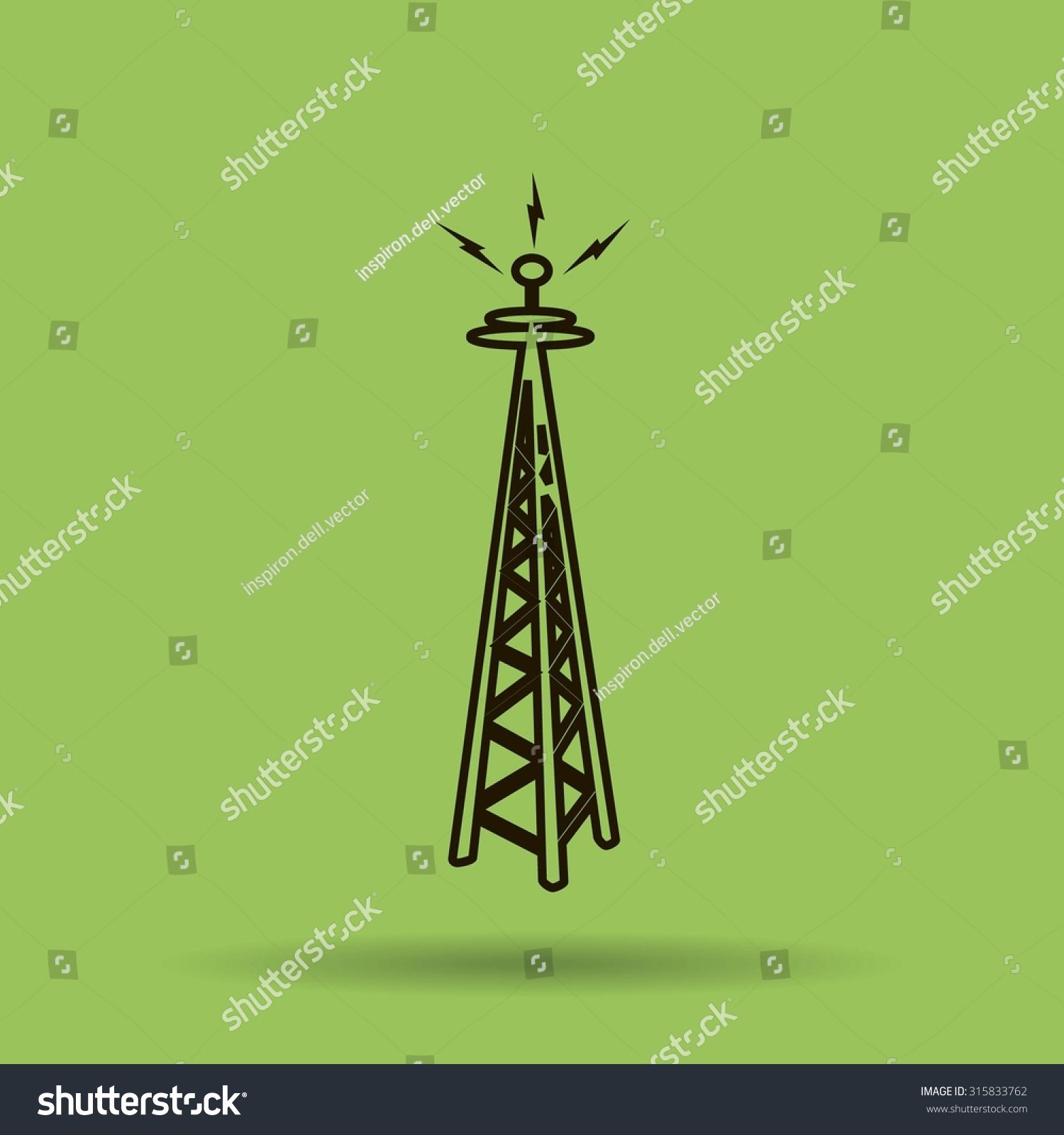 Cell Phone Tower Vector Icon On Stock Vector (Royalty Free) 315833762 ...