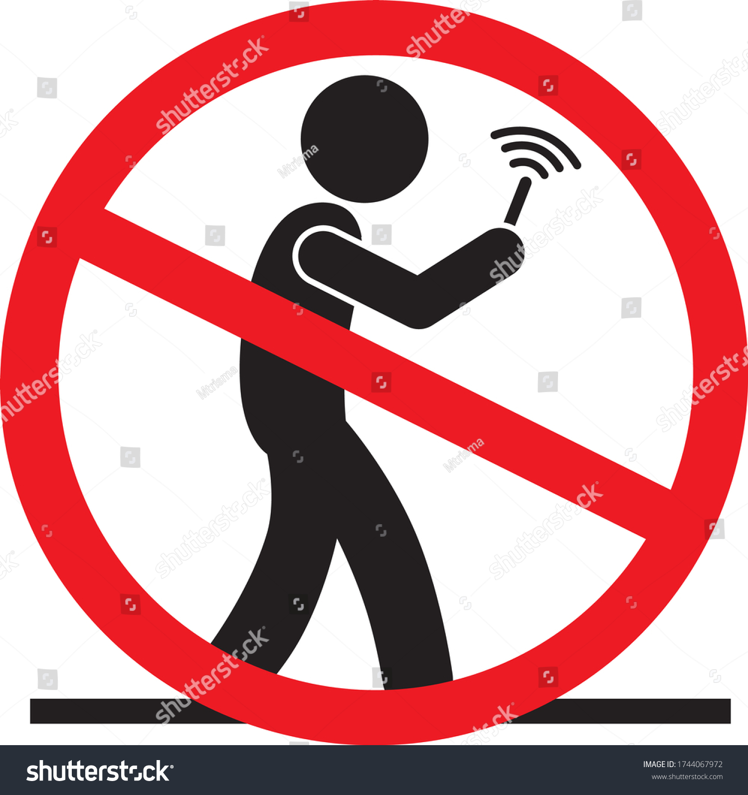 Cell Phone Use Prohibited Sign Warning Stock Vector (Royalty Free ...