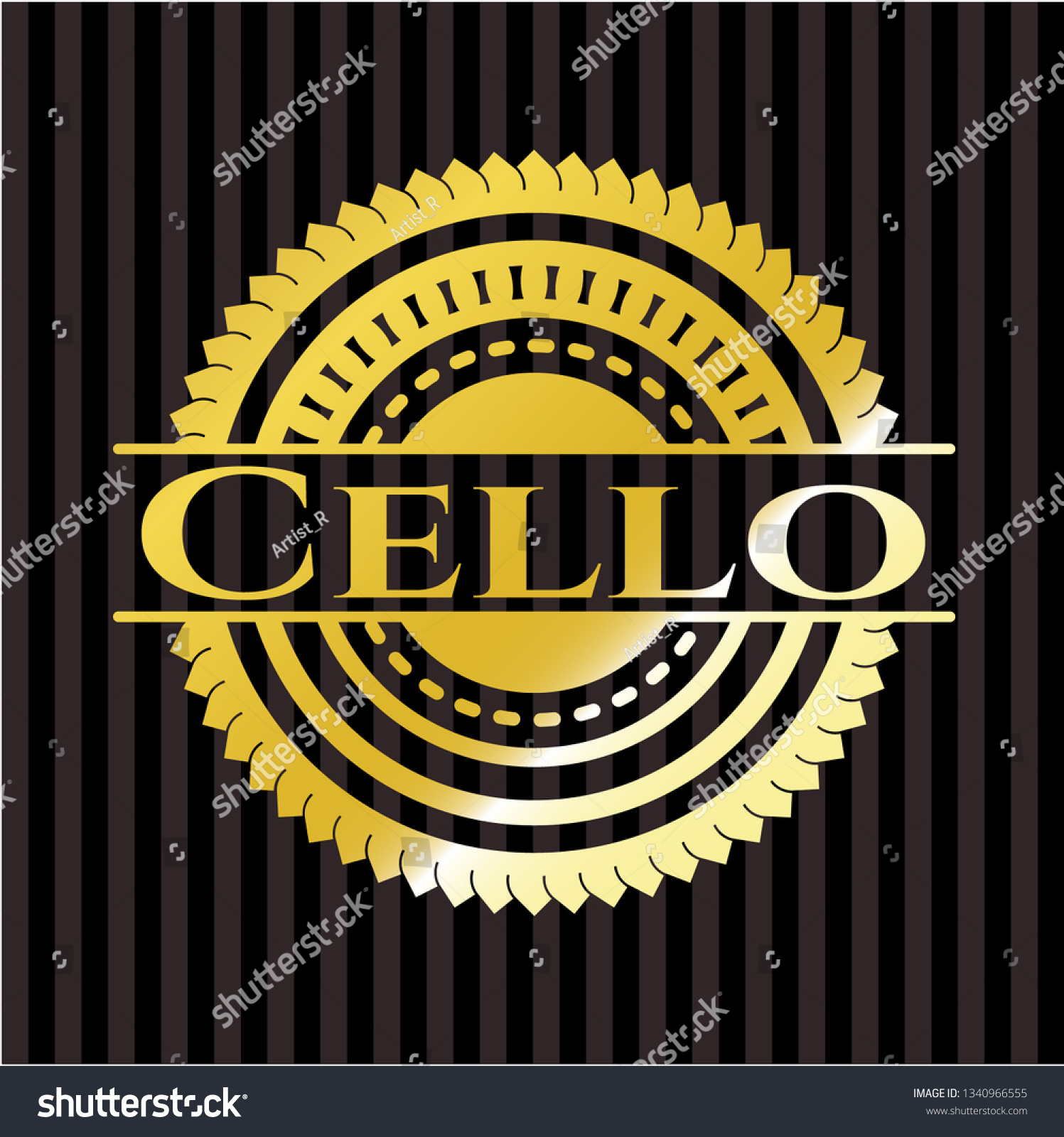 Cello Golden Emblem Stock Vector (Royalty Free) 1340966555 | Shutterstock