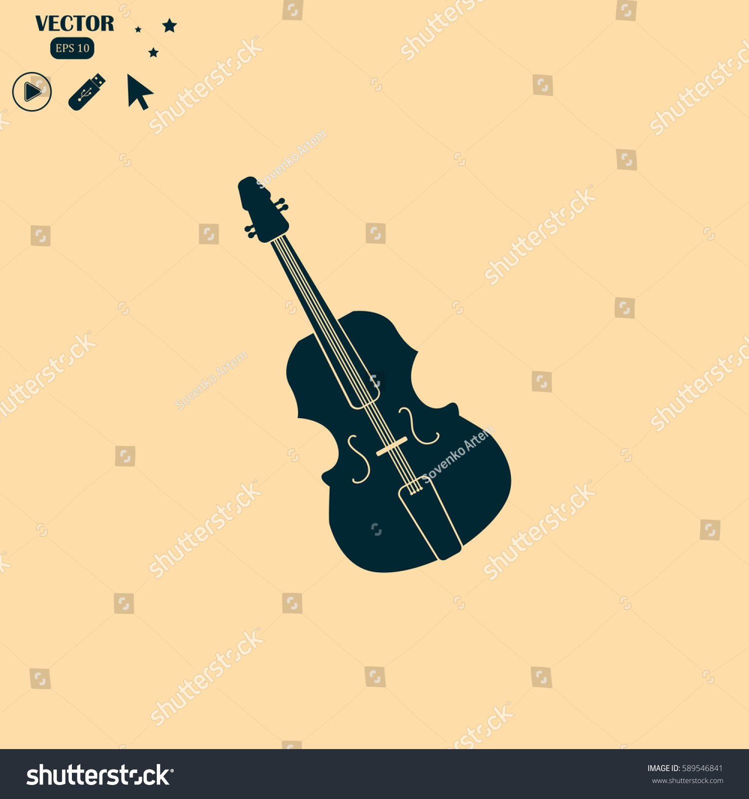 Cello Icon Stock Vector (Royalty Free) 589546841 | Shutterstock