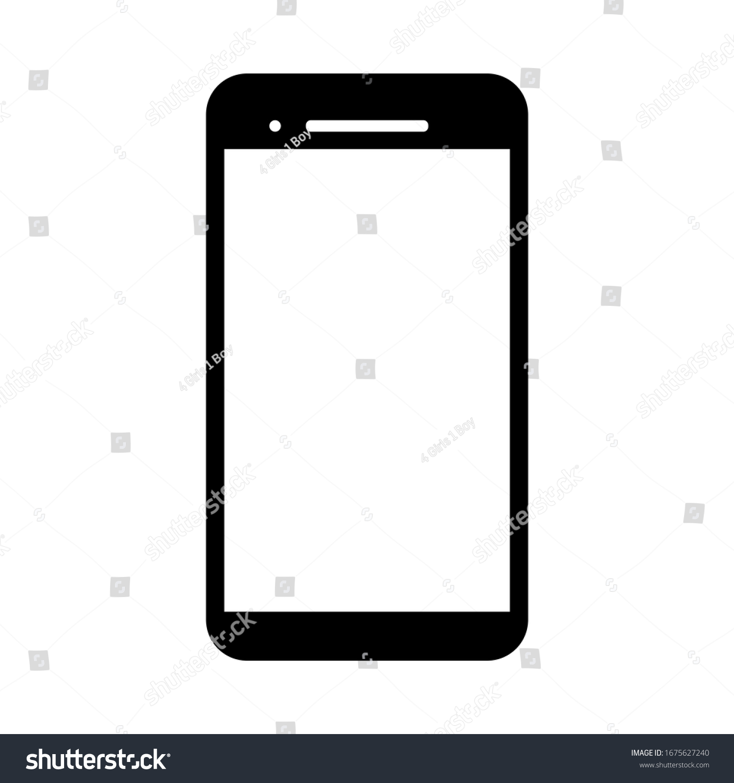 Cellphone Icon White Screen Vector Illustration Stock Vector (Royalty ...