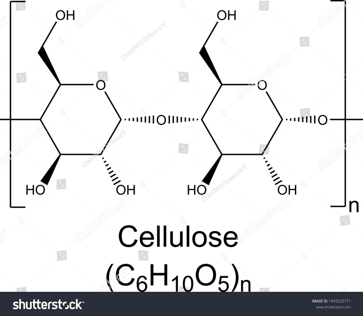 Cellulose Polysaccharide Molecule Chemical Formula Stock Vector ...
