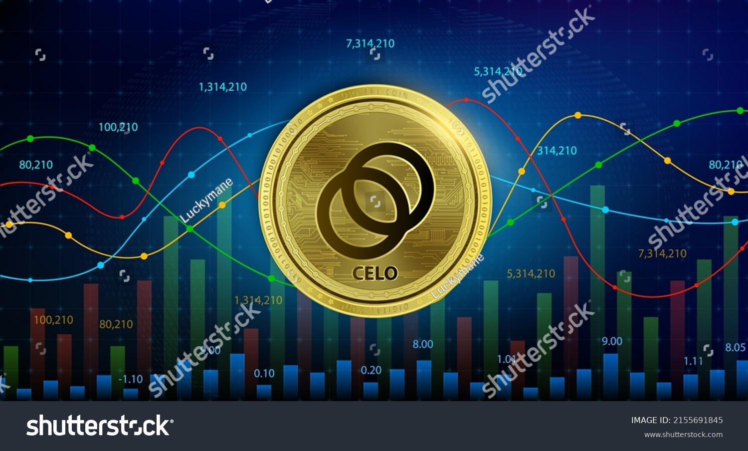 Celo Celo Coin Cryptocurrency Blockchain Future Stock Vector (Royalty ...