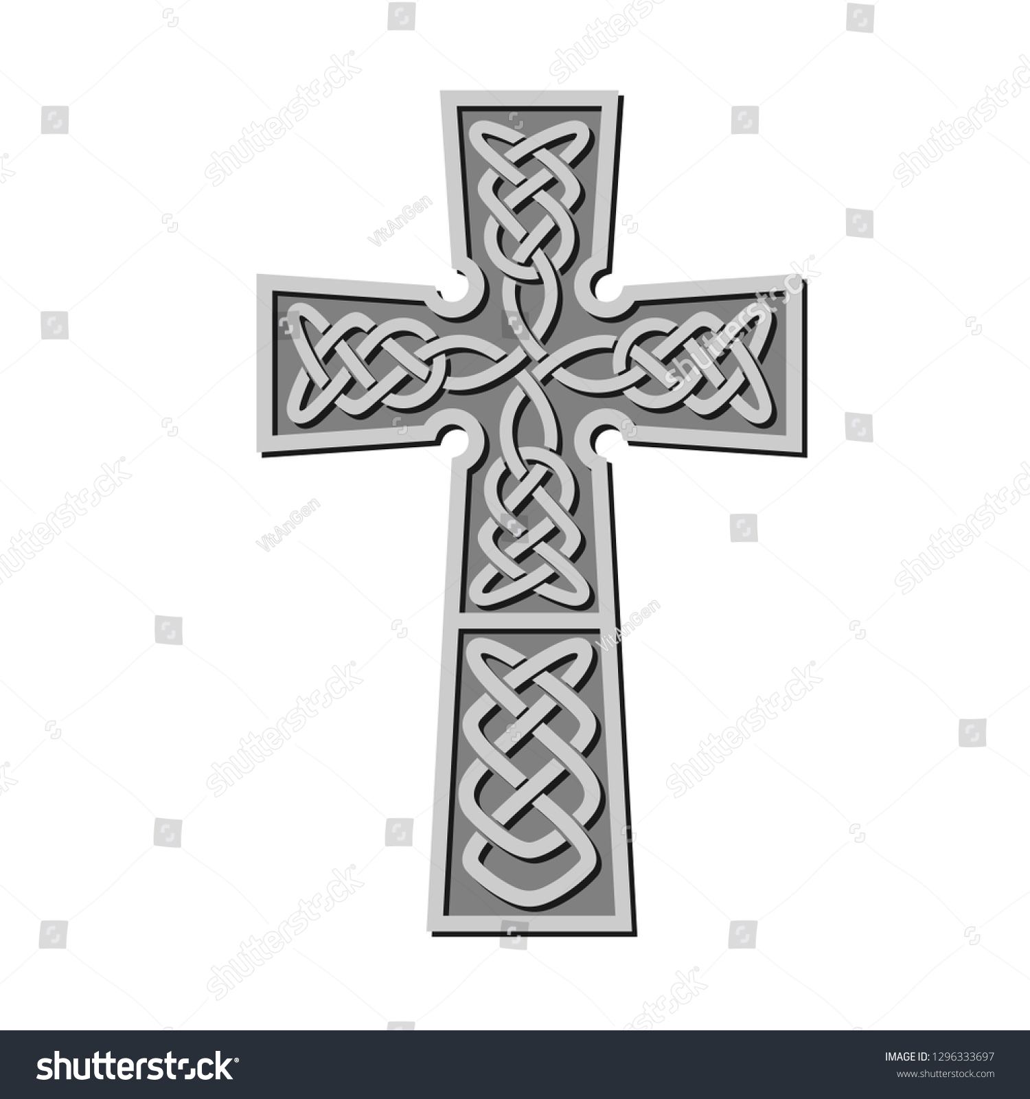 Celtic Cross Divided Vector Ornament Stock Vector (Royalty Free) 1296333697