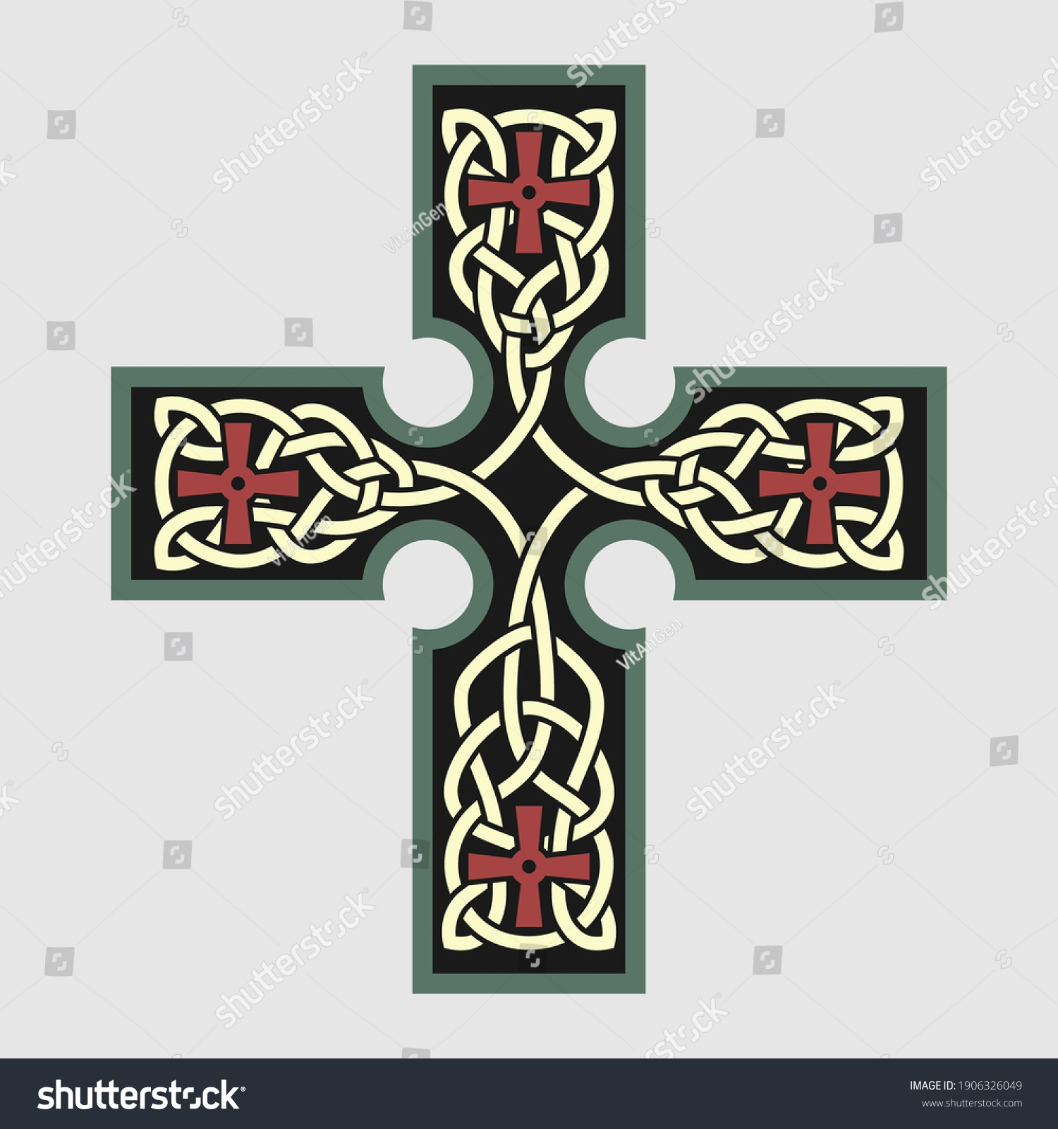 Celtic Cross Isolated Vector On Dark Stock Vector (Royalty Free ...