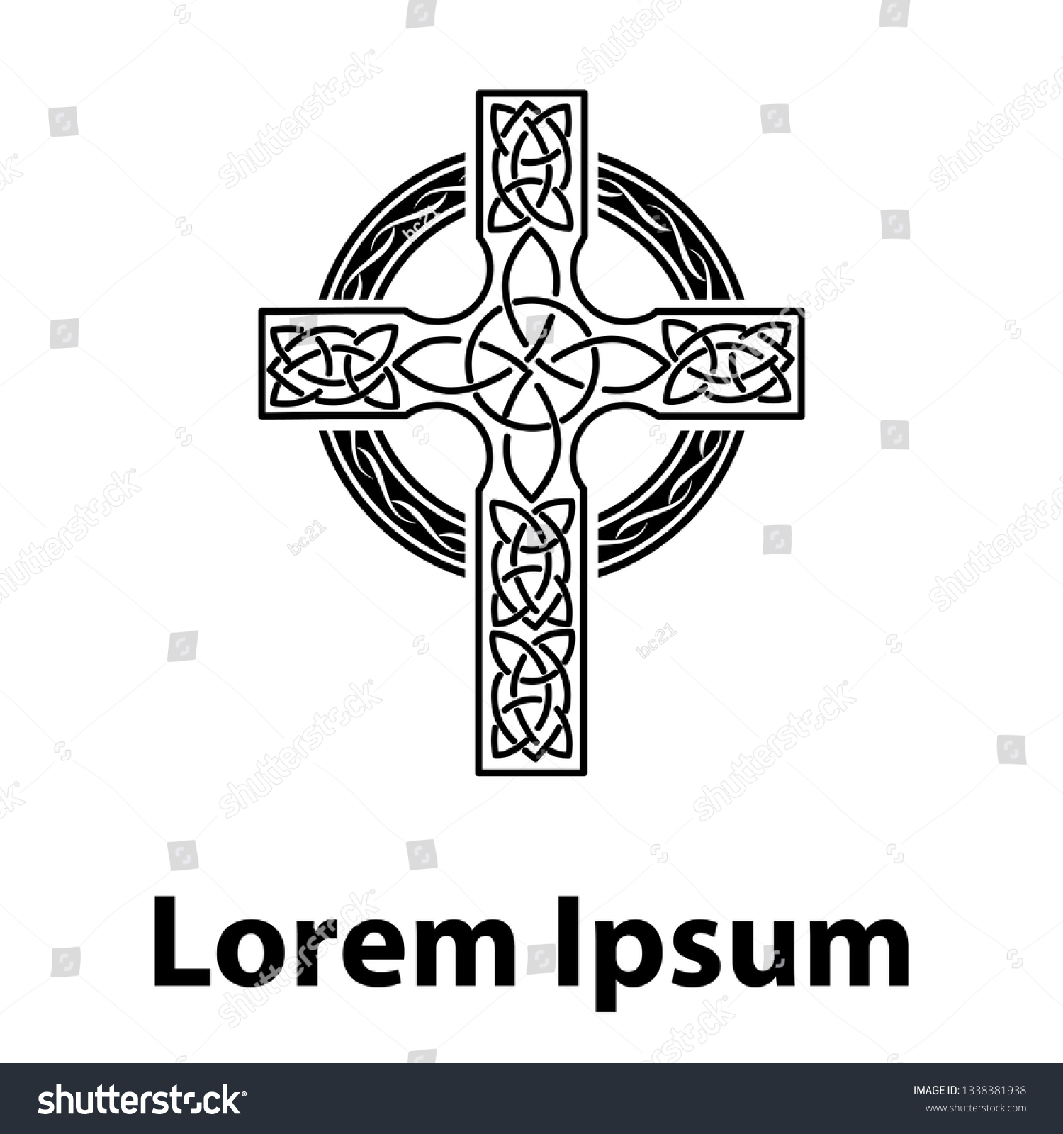Celtic Cross Logo Template: vector de stock (libre de regalías ...
