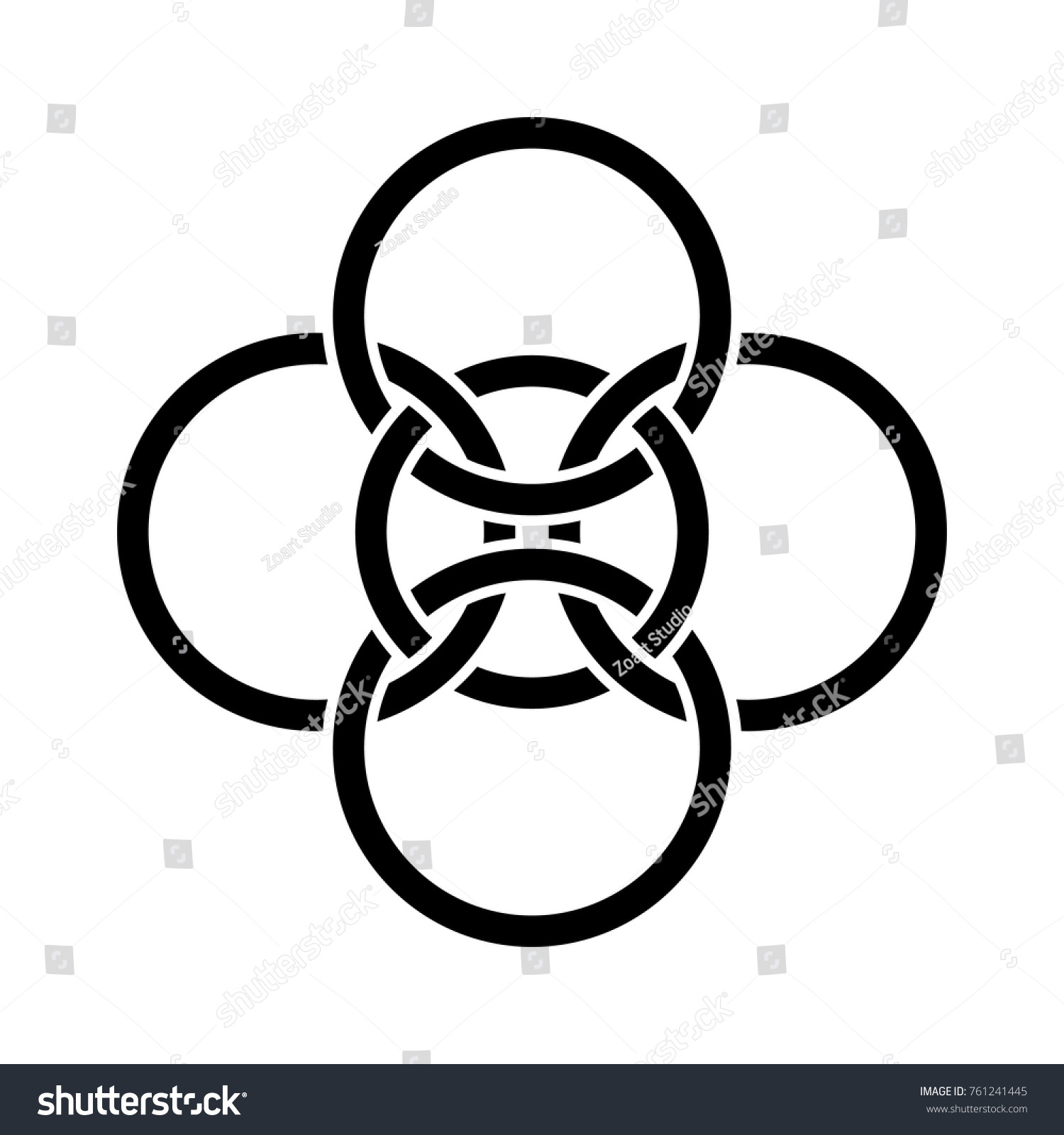 Celtic Five Fold Symbol: vector de stock (libre de regalías) 761241445 Celtic Five Fold Symbol: vector de stock (libre de regalías) 761241445