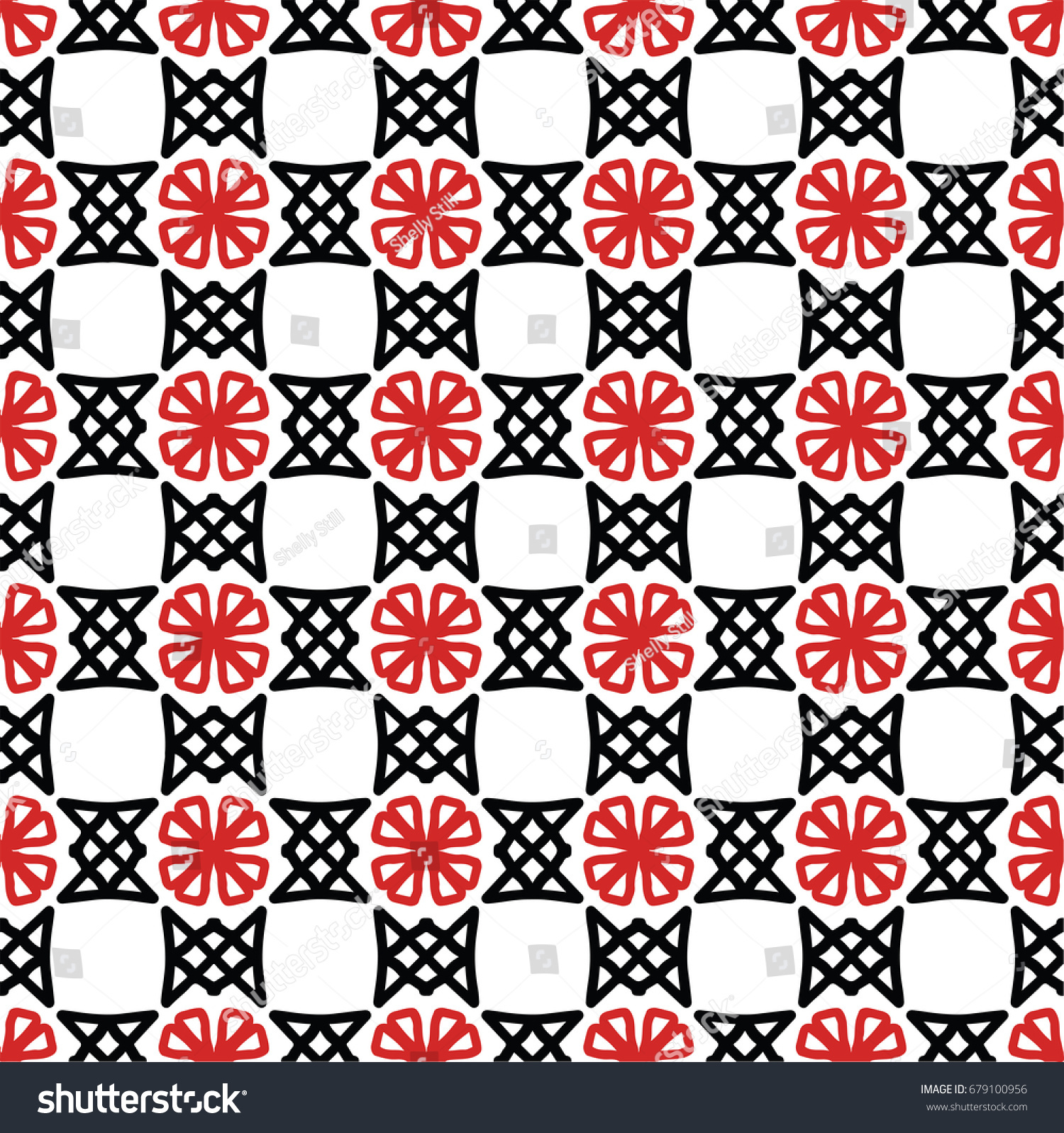 Celtic Hand Drawn Black Red Repeating Stock Vector (Royalty Free) 679100956