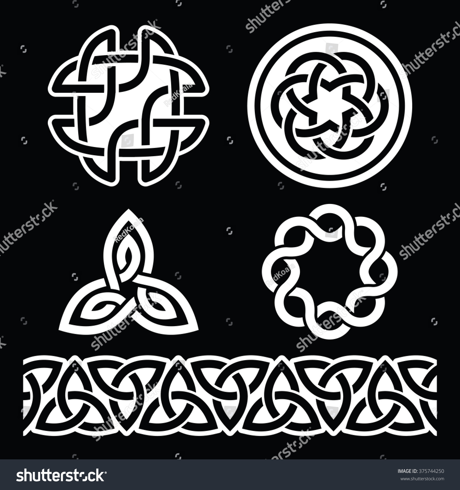 Celtic Irish Patterns Knots Vector St: เวกเตอร์สต็อก (ปลอดค่าลิขสิทธิ์ ...