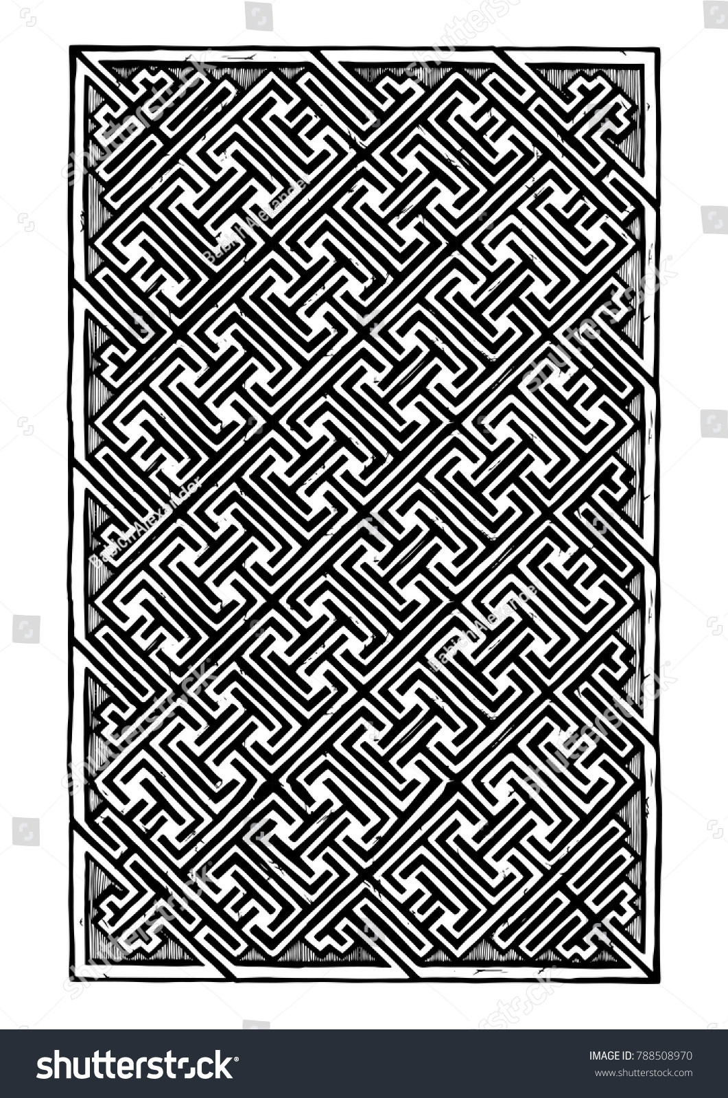 Celtic Key Pattern Ink Hand Drawn Stock Vector (Royalty Free) 788508970