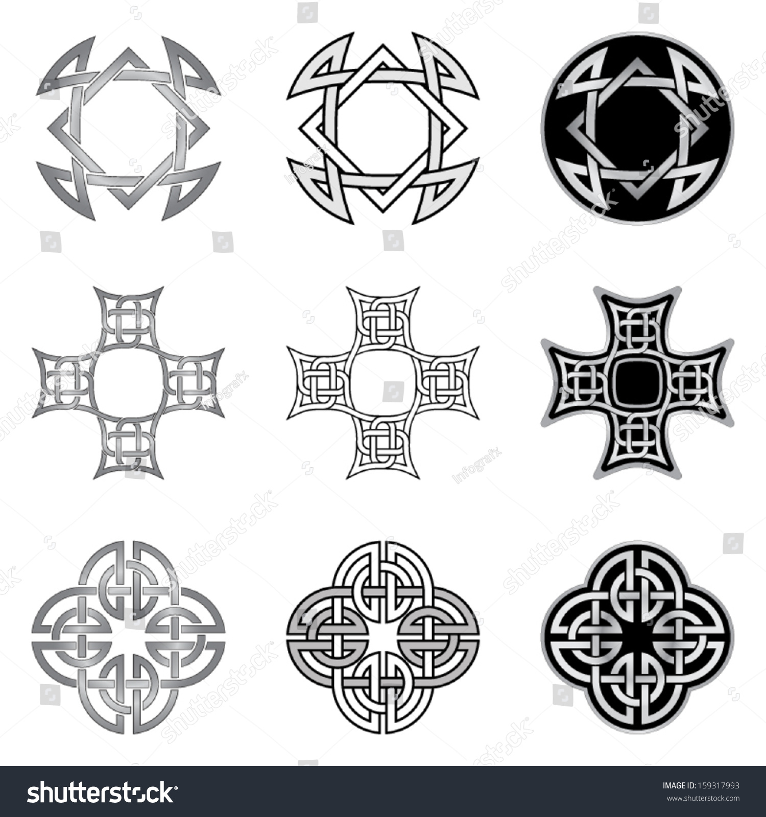 Celtic Knot Patterns And Templates Stock Vector Illustration 159317993 ...