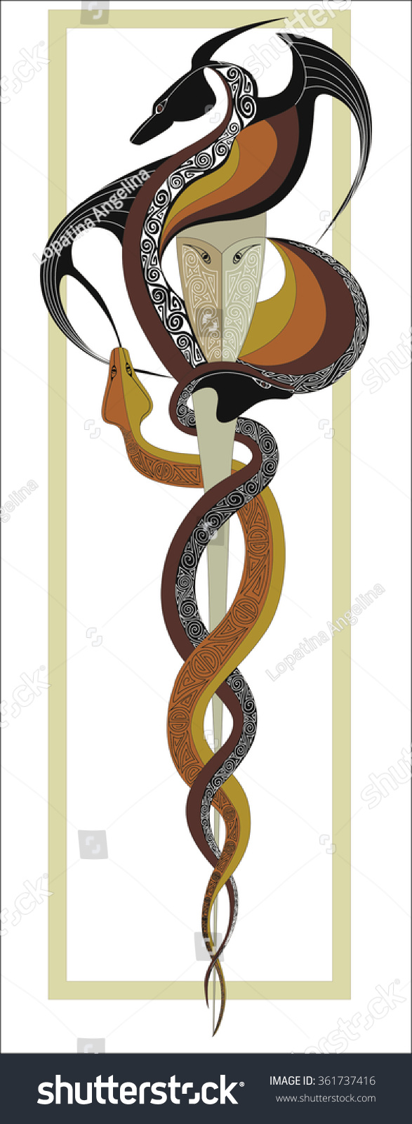 Celtic Knot Patterns Dragon Snakes Vector: vector de stock (libre de ...