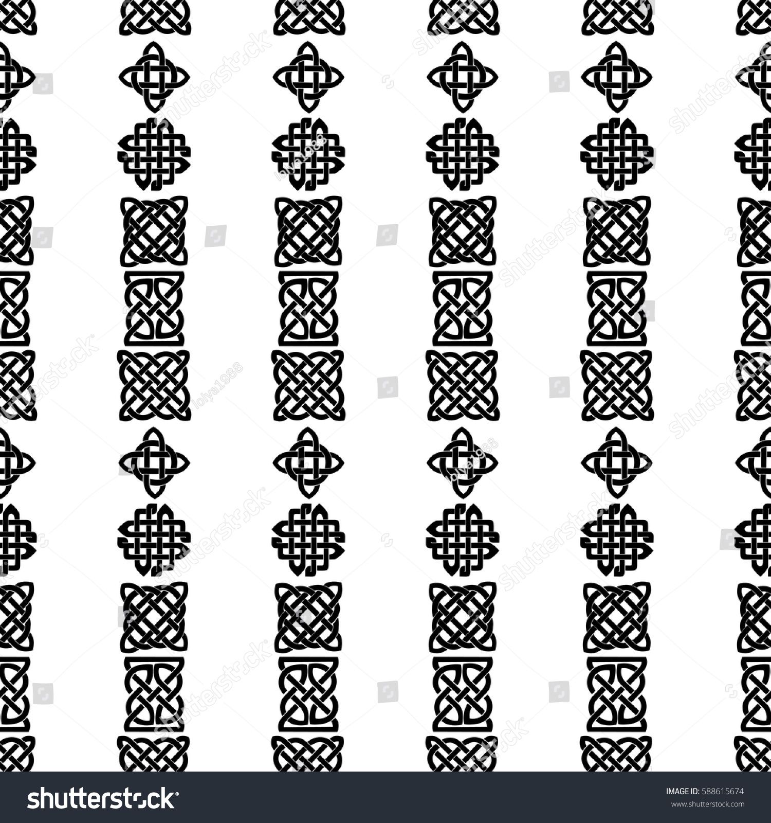 Celtic Knot Seamless Black White Pattern Stock Vector (Royalty Free ...
