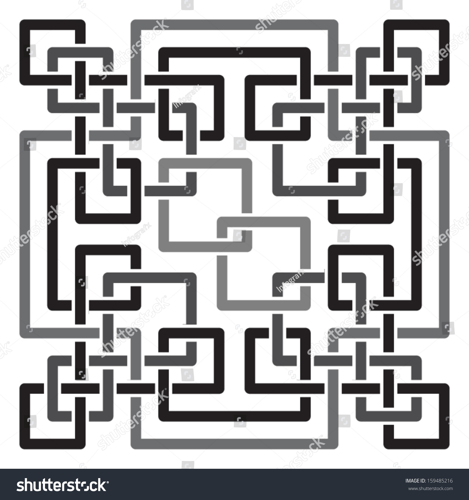 Celtic Knots Mosaic Pattern On White Stock Vector (Royalty Free) 159485216