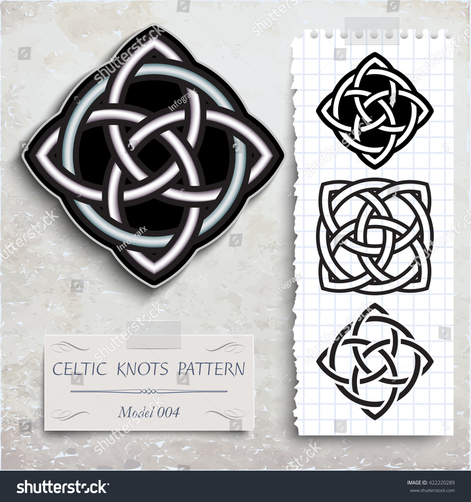 Celtic Knots Patterns On Textured Background Stock Vector (Royalty Free ...