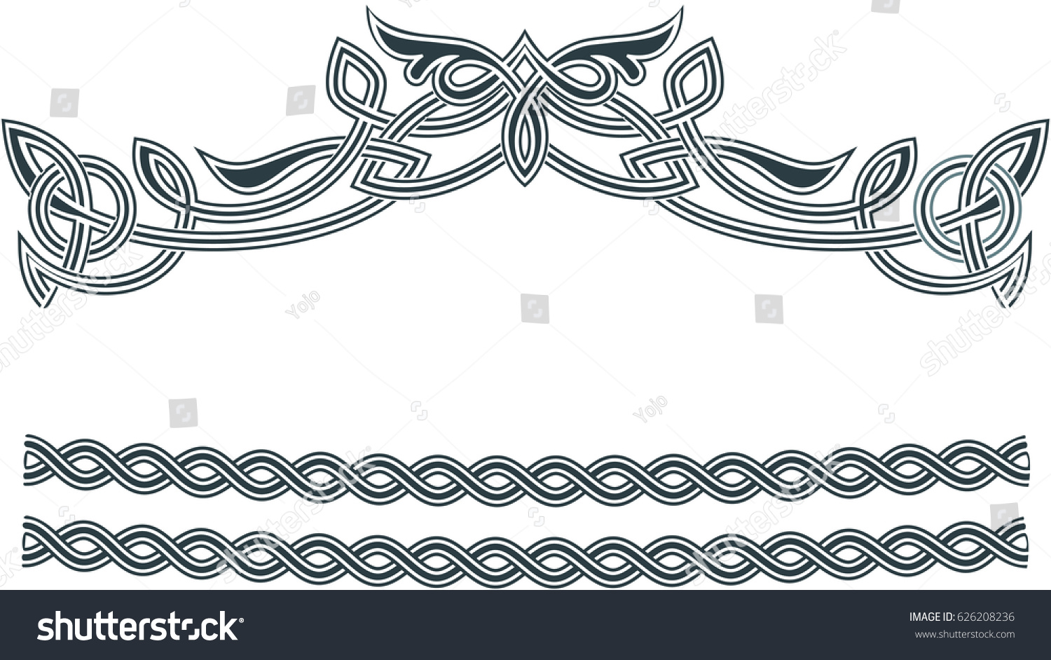 Celtic Ornament Floral Frame Border Design Stock Vector (Royalty Free ...