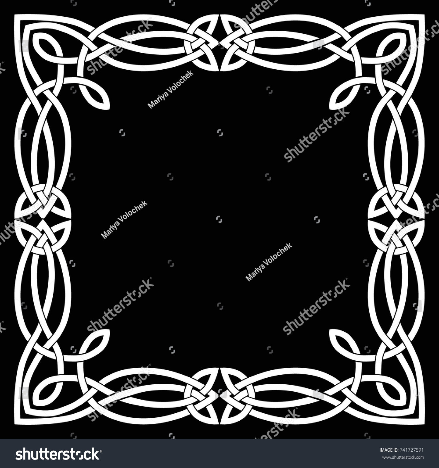 Celtic Square Frame White Isolated Image Stock Vector (Royalty Free ...