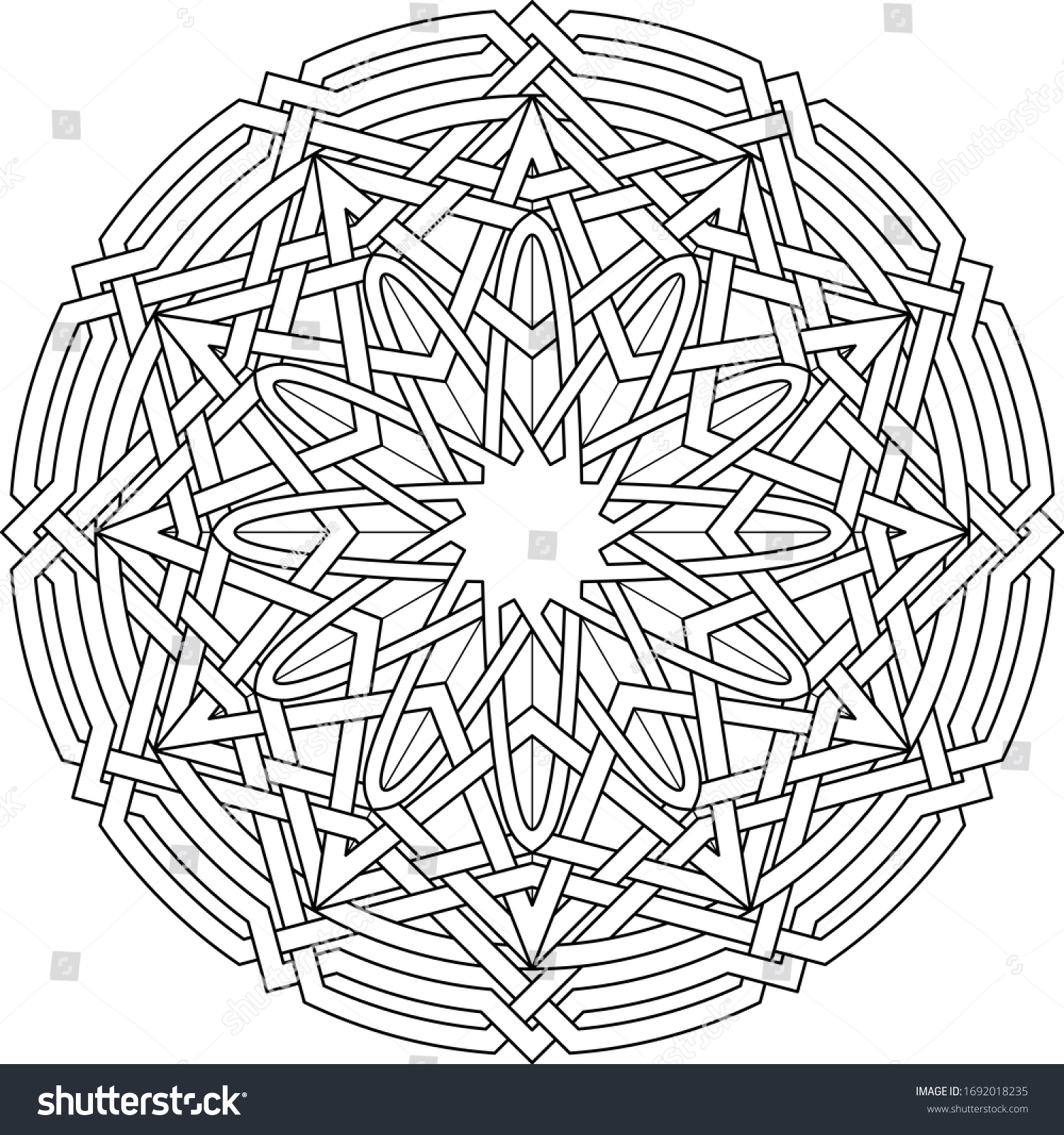 Celtic Star Circular Pattern Dodecagon Shape Stock Vector (Royalty Free ...
