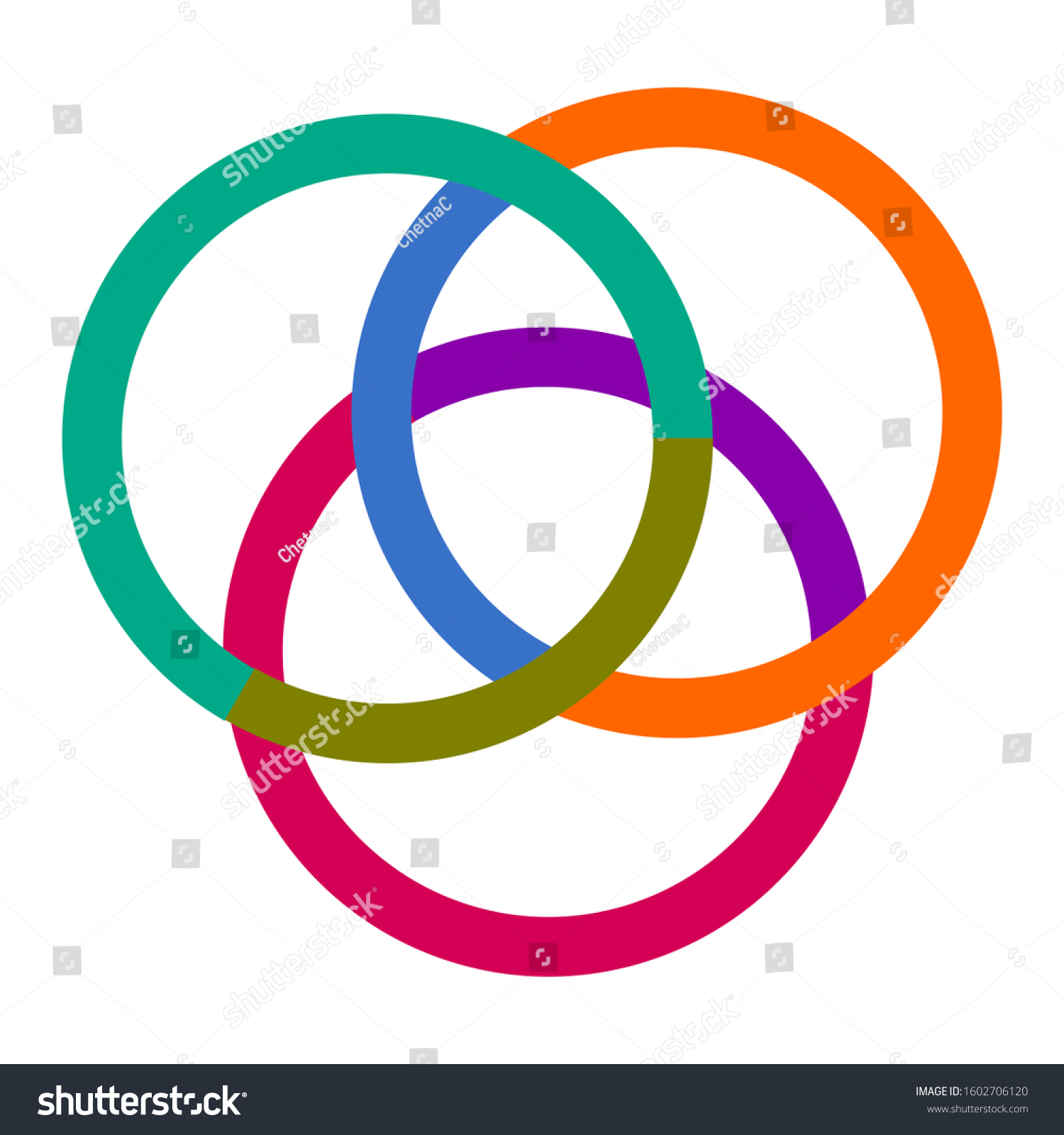 Celtic Triquetra Knot Three Intersecting Circles: เวกเตอร์สต็อก (ปลอด ...