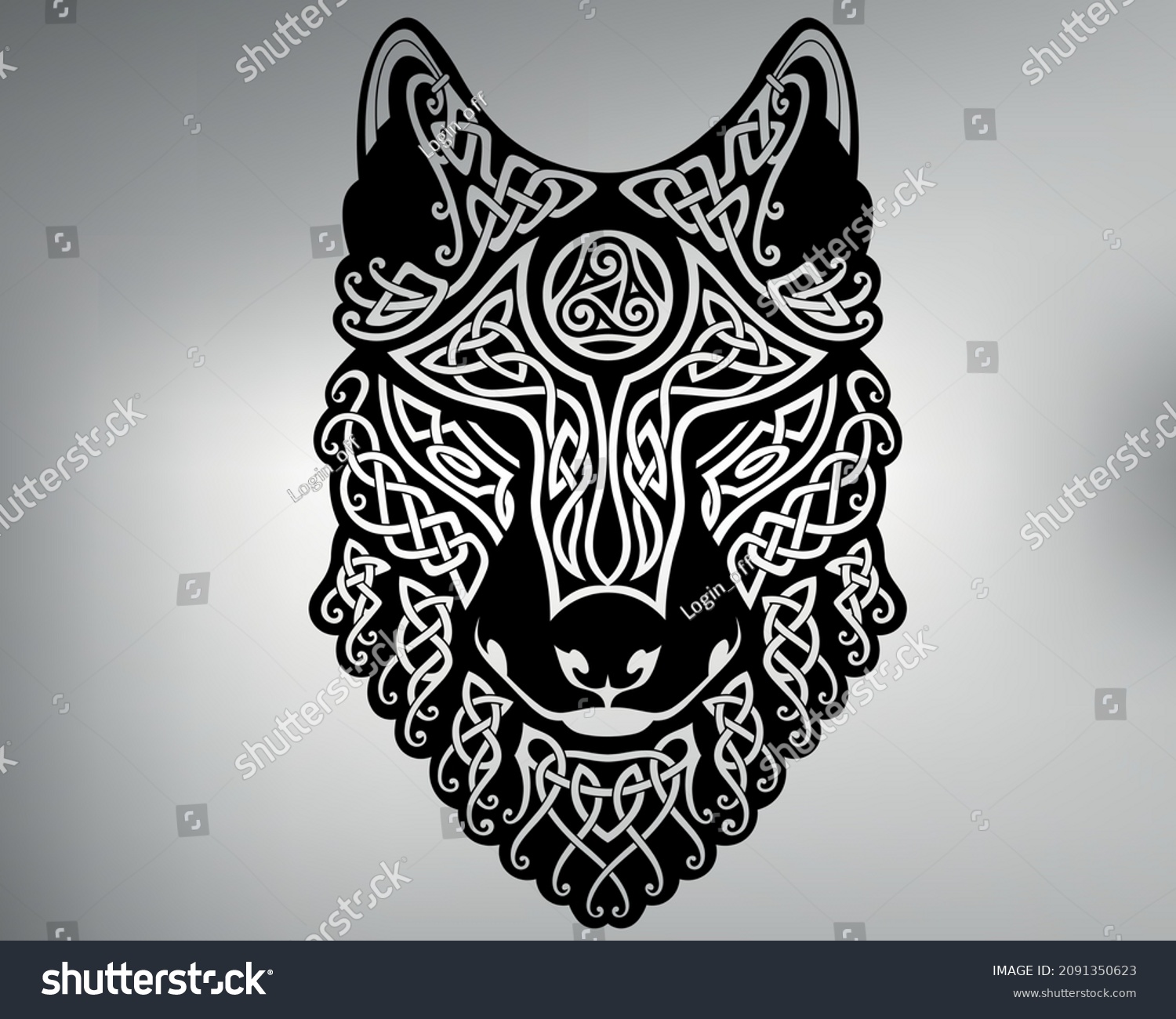 Celtic Wolf Tattoo Sketch Vector Drawing Stock Vector (Royalty Free ...
