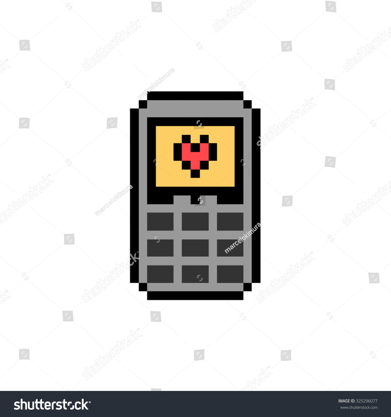 Celular Pixel Art 8 Bit Style Stock Vector (Royalty Free) 325296077 ...